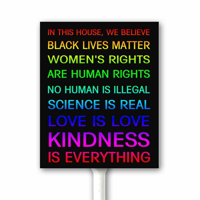 in This House We Believe Science Is Real Black Lives Matter Metal Sign ...