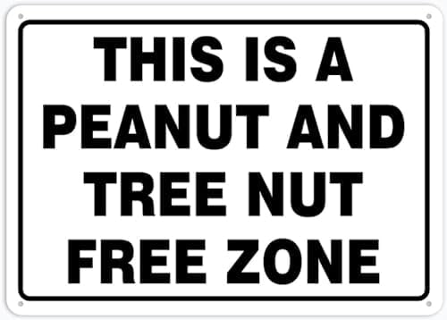 This Is A Peanut And Tree Nut Free Zone Sign Safety Restriction Alert ...