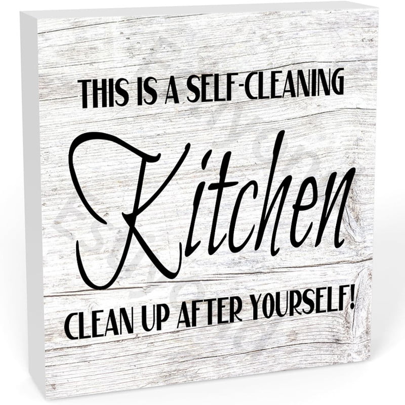 This Is A Self Cleaning Kitchen Clean Up After Yourself Wooden Box Sign ...