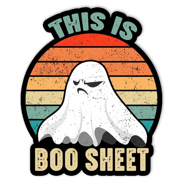 This Is Boo Sheet Ghost Retro Halloween Cute Ghoststicker Phone Decal ...