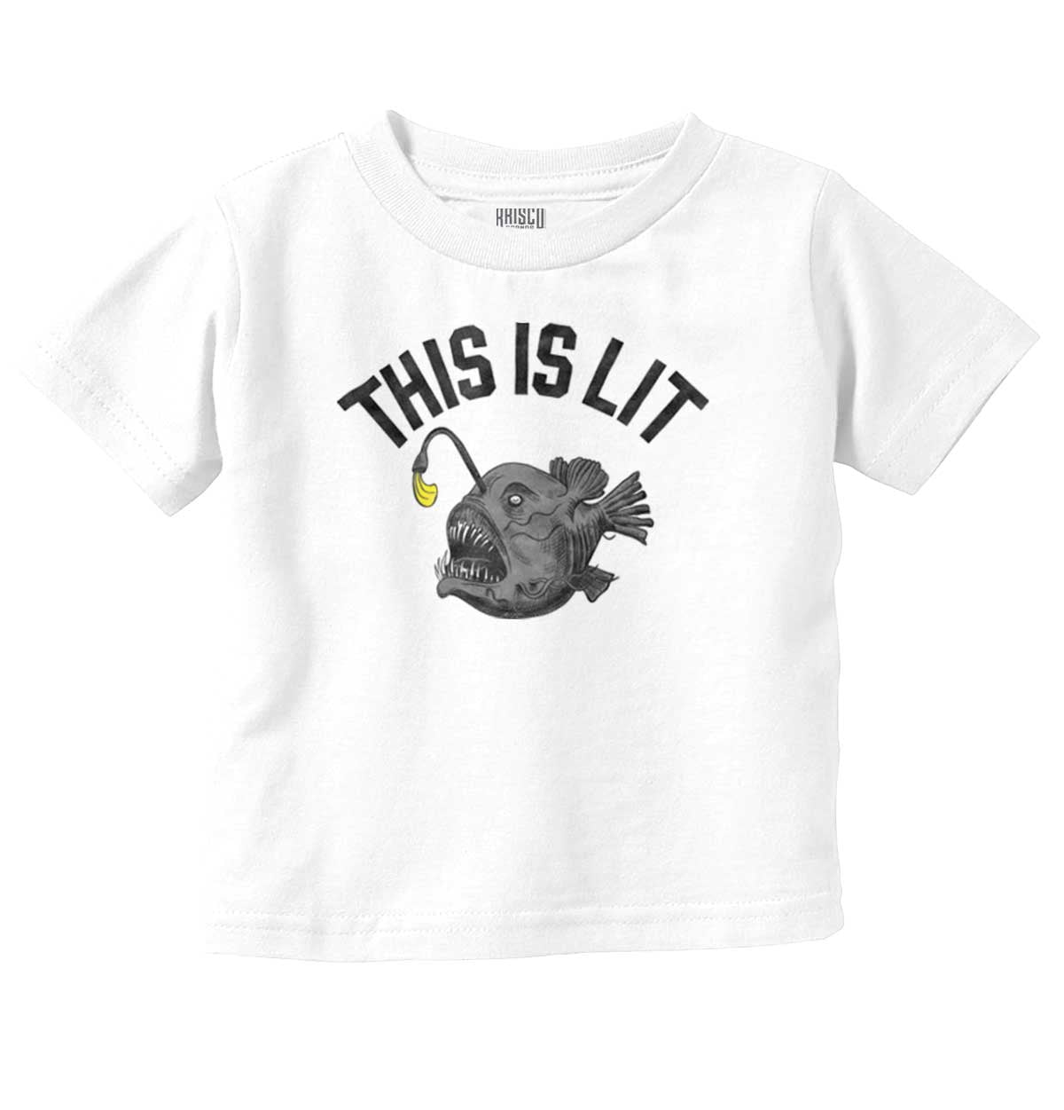 This Is Lit Funny Anglerfish Fishing Toddler Boy Girl T Shirt Infant ...