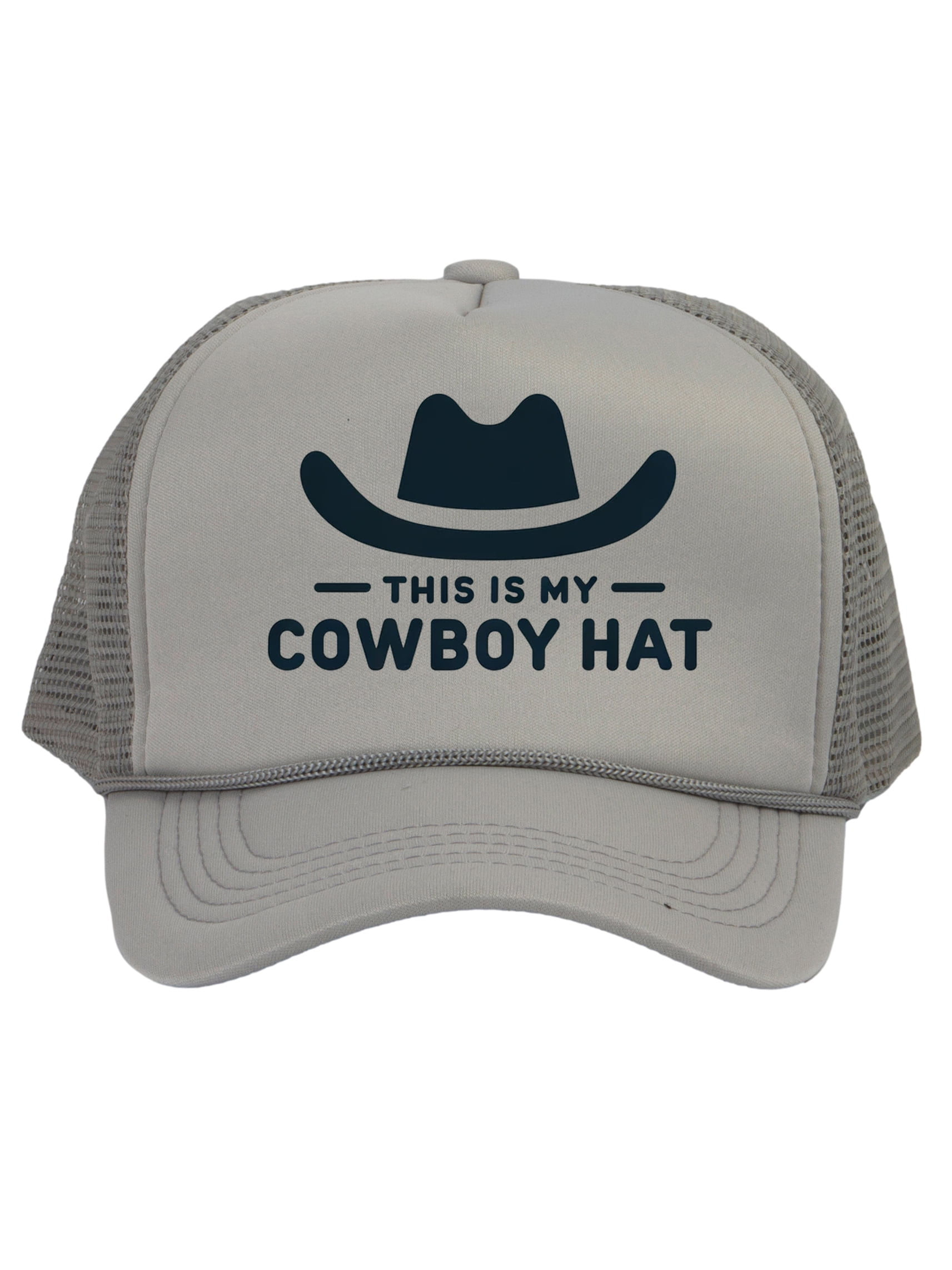 This Is My Cowboy Hat - Snapback Trucker Cap, Light Grey - Walmart.com