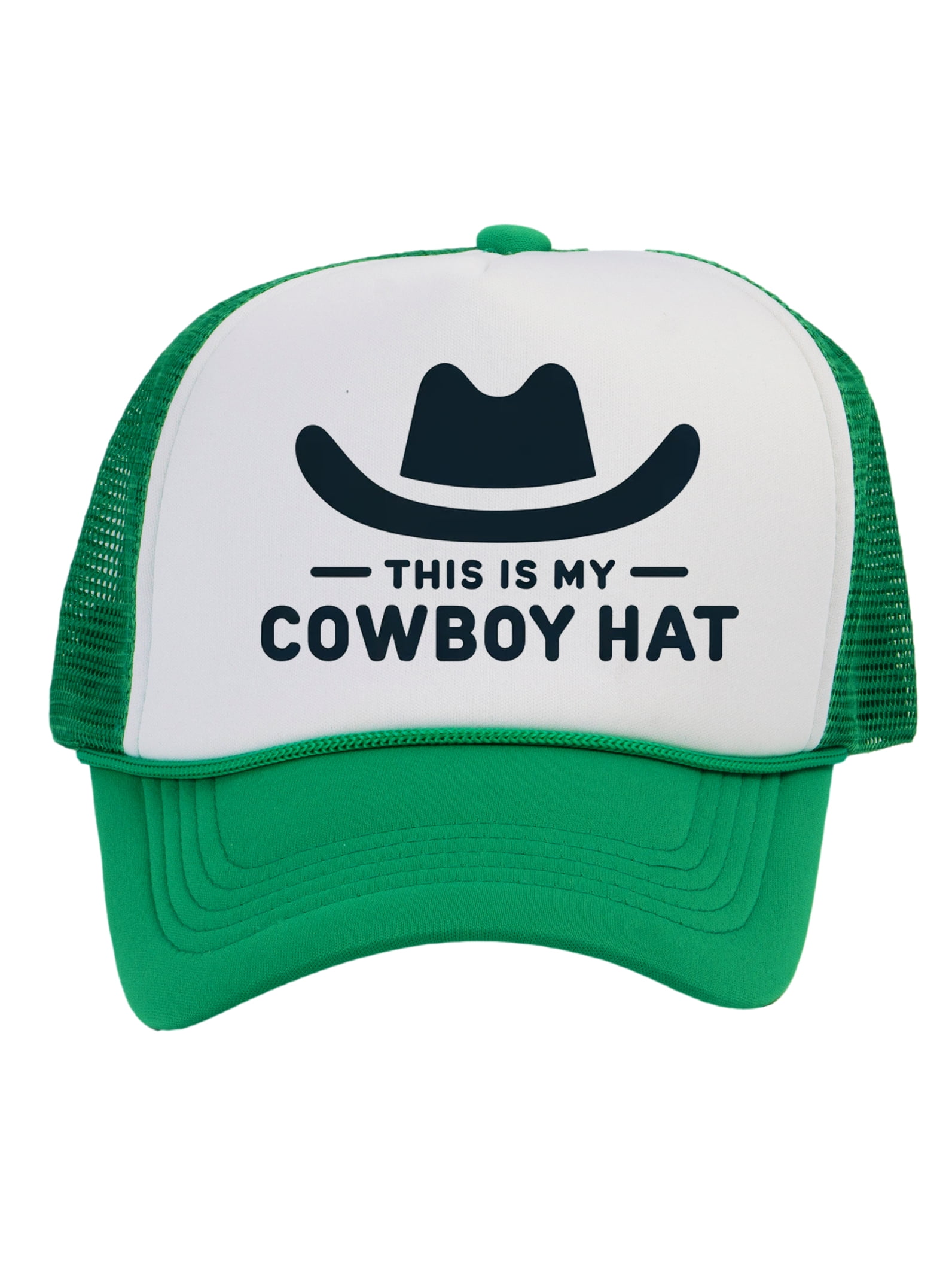 This Is My Cowboy Hat - Snapback Trucker Cap, White/Kelly Green ...