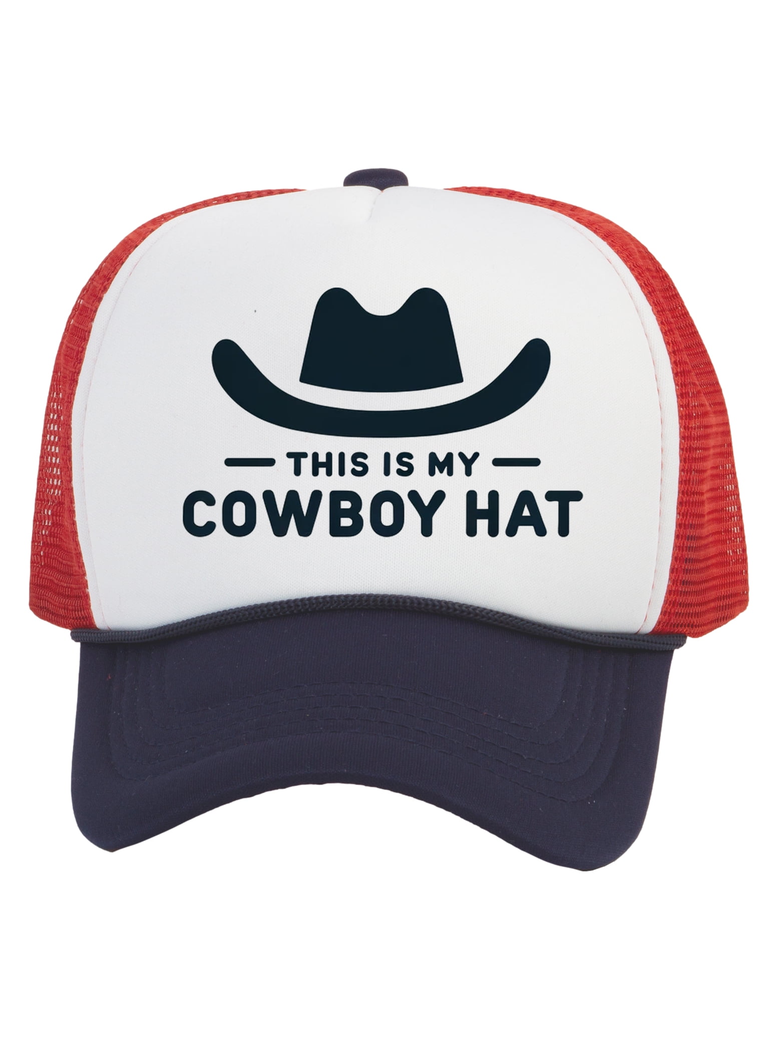 This Is My Cowboy Hat - Snapback Trucker Cap, White/Red/Navy - Walmart.com