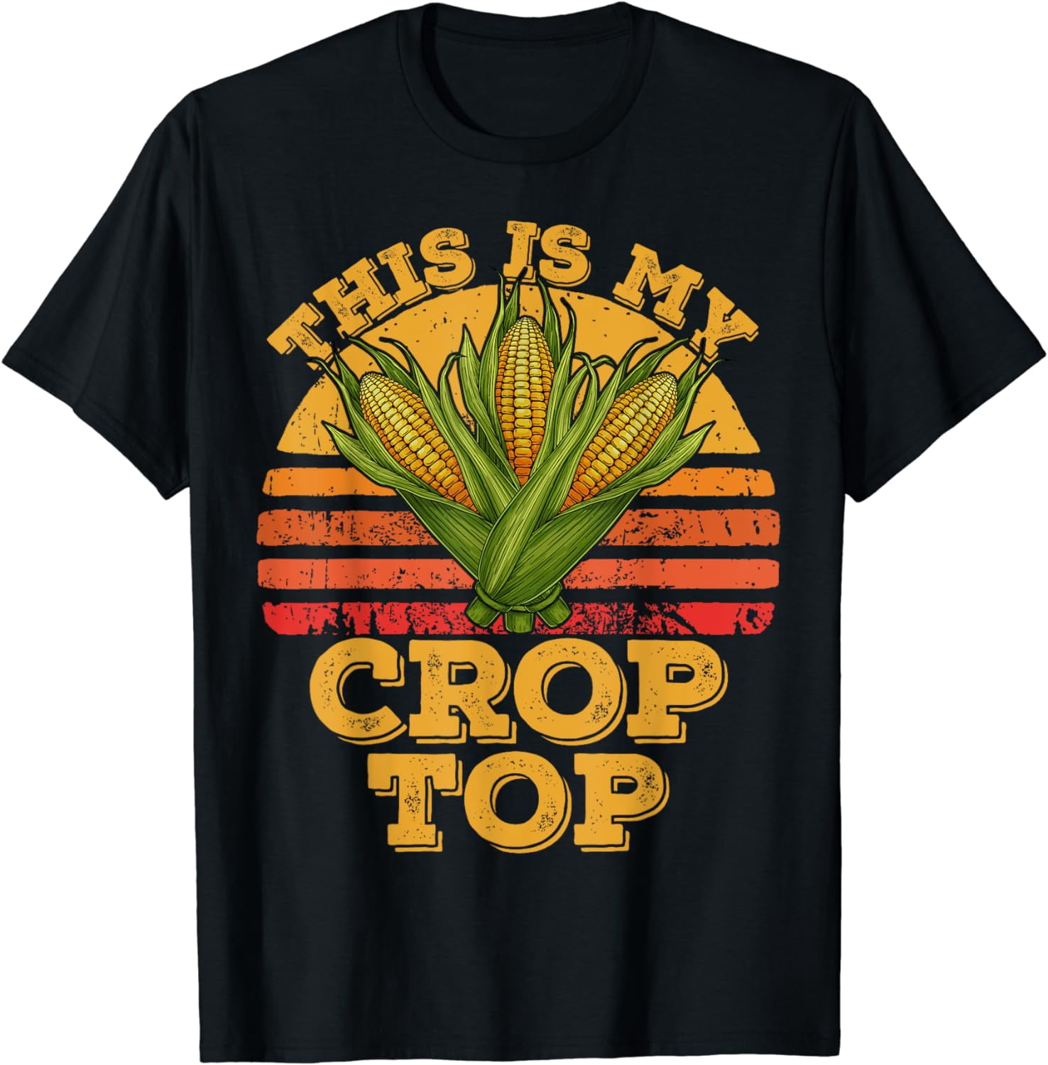 This Is My Crop Top Funny Farmer Farming Corn Lover Retro T-Shirt ...