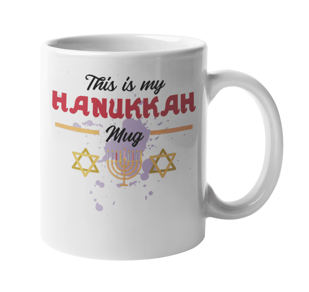 This Is My Hanukkah Mug. Chanukah Menorah And Star Of David Print ...