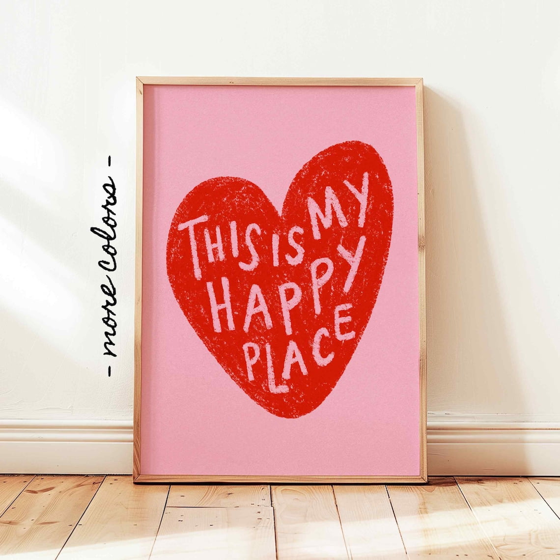 This Is My Happy Place Poster Redpink Heart Preppy Girly Coquette Wall ...