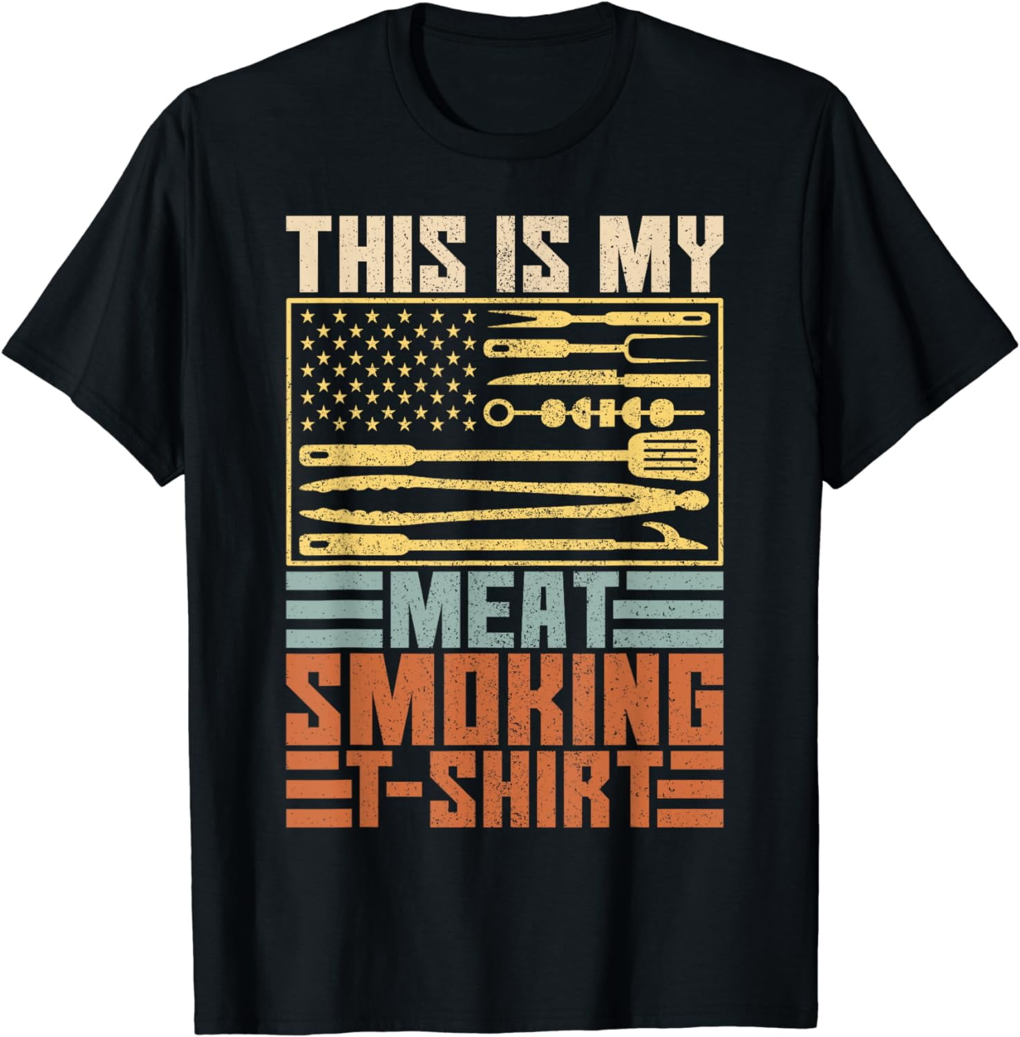 This Is My Meat Smoking T-Shirt Vintage Men BBQ Smoker Grill T-Shirt ...