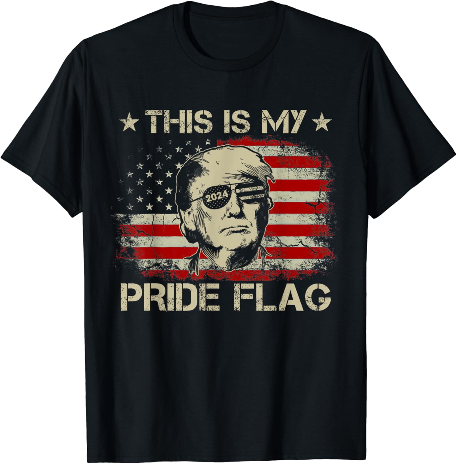 This Is My Pride Flag Trump 2024 American Flag 4th of July T-Shirt ...