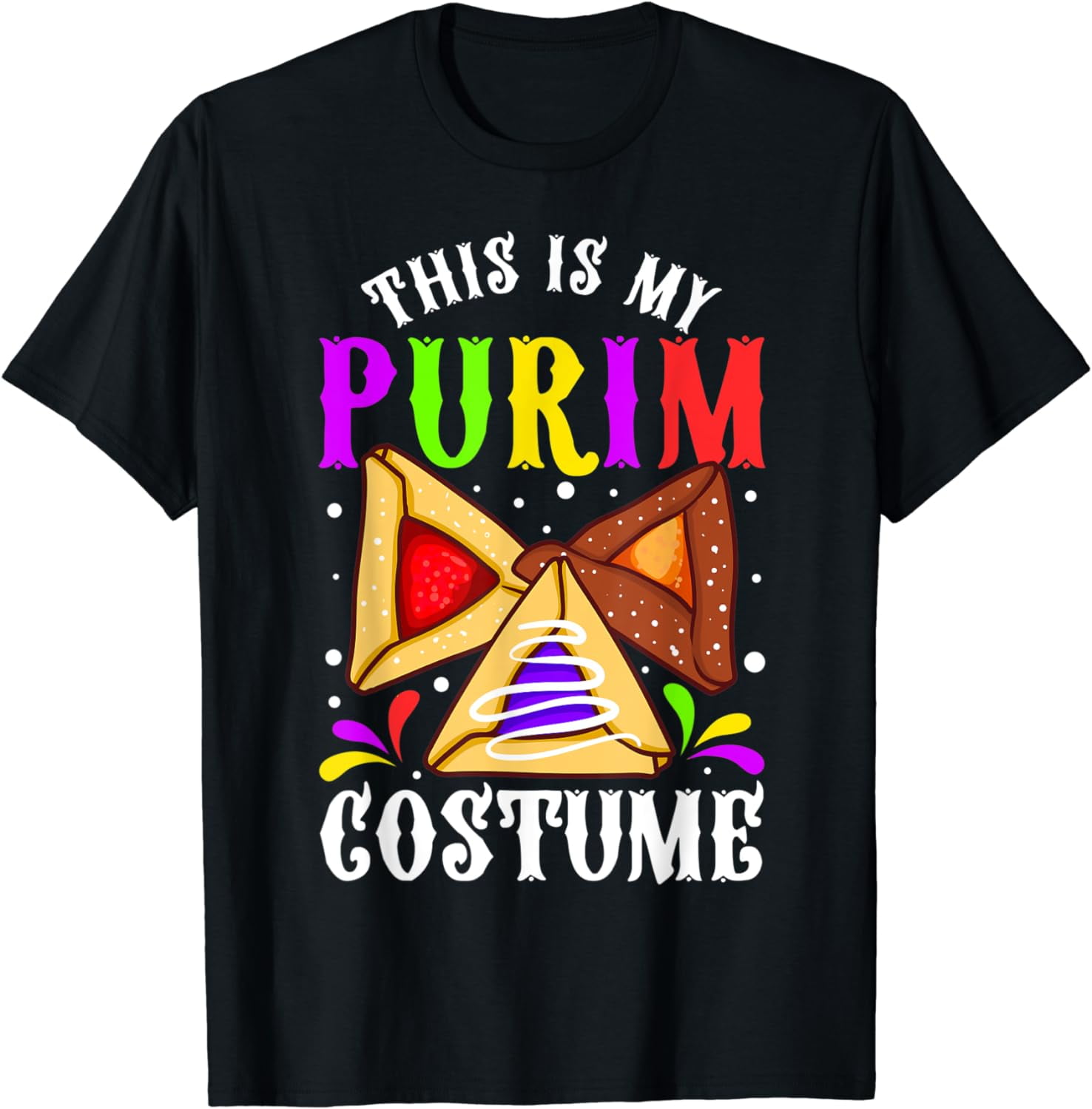 This Is My Purim Costume Haman Pocket Pastries Fun Colorful T-Shirt ...
