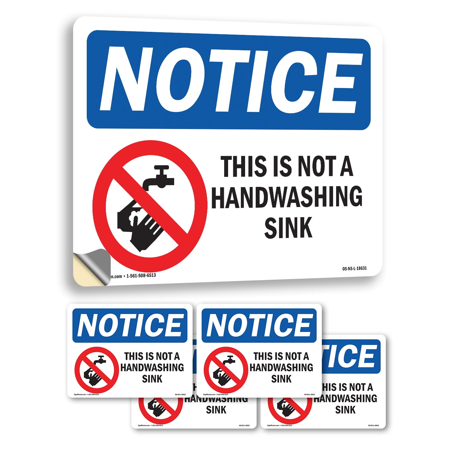 This Is Not A Handwashing Sink With Symbol OSHA Notice Vinyl Decal ...