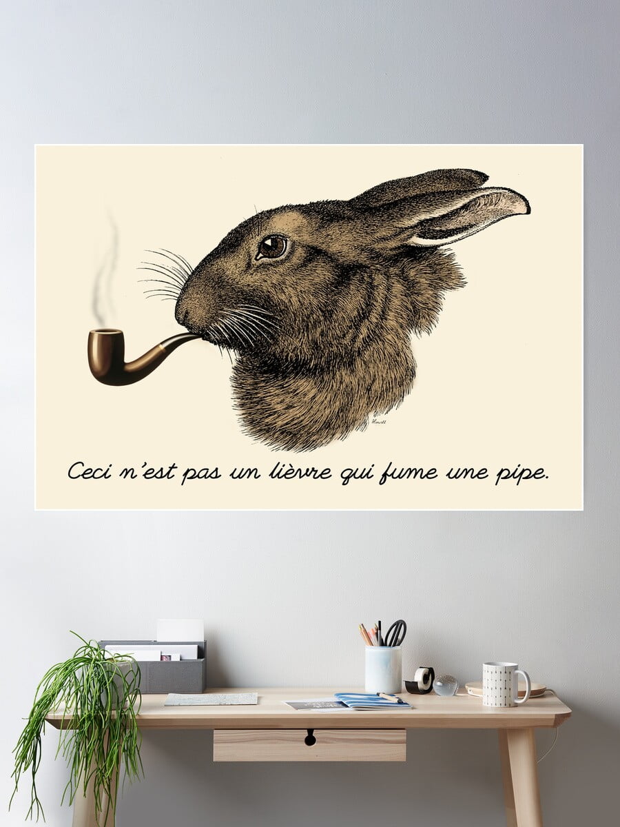 This Is Not A Hare Smoking A Pipe. - Magritte Parody Poster Wall Art ...