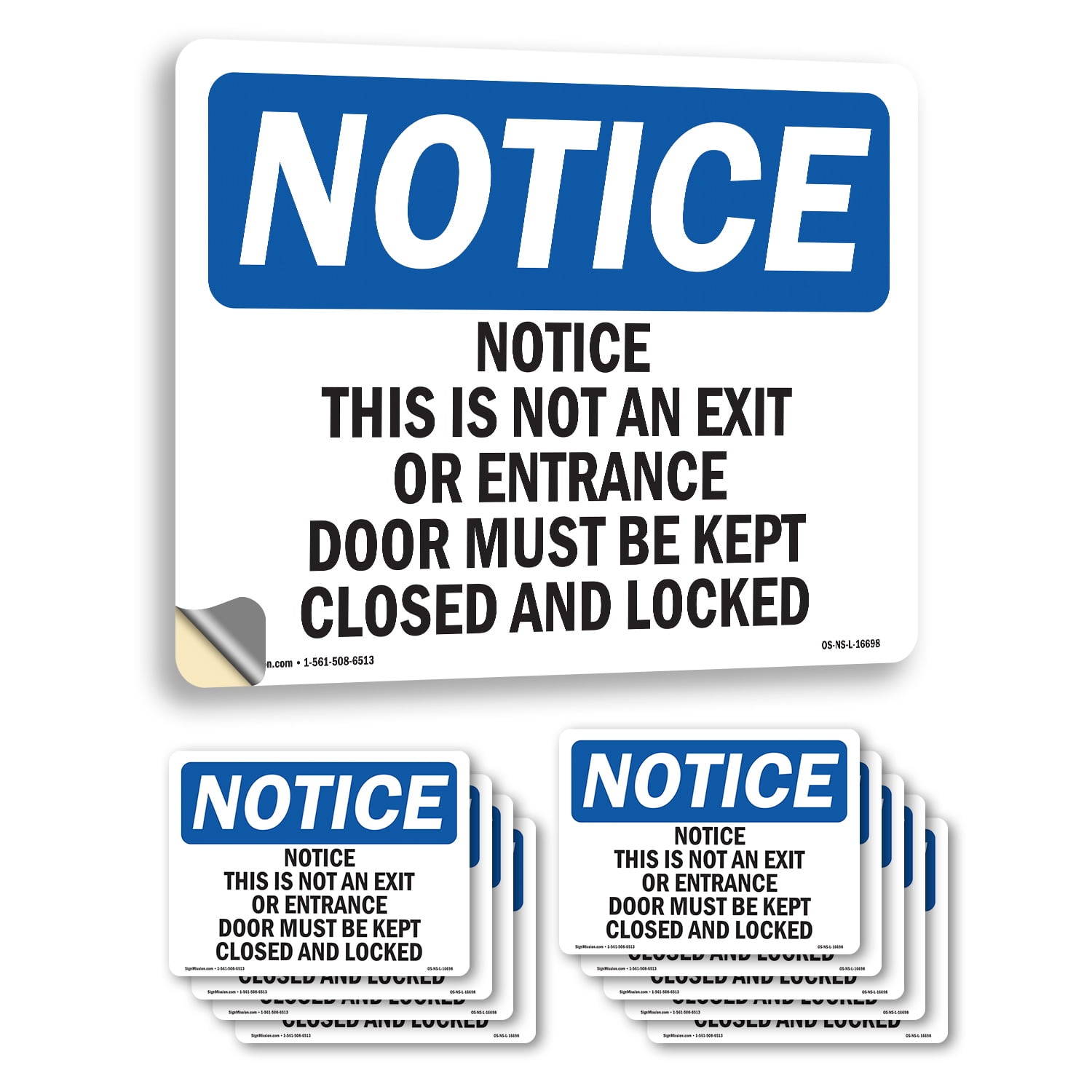 This Is Not An Exit Or Entrance Door OSHA Notice Vinyl Decal Label 18 ...