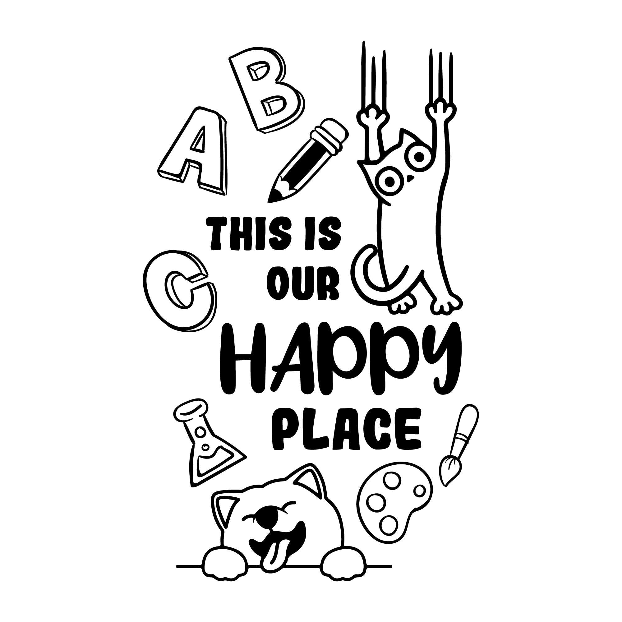 This Is Our Happy Place Classroom Students Love Quote Wall Decal Wall ...
