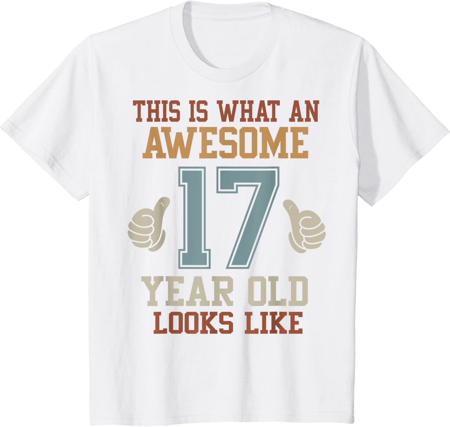 This Is What an Awesome 17 Year Old Looks Like 17th Birthday T-Shirt ...