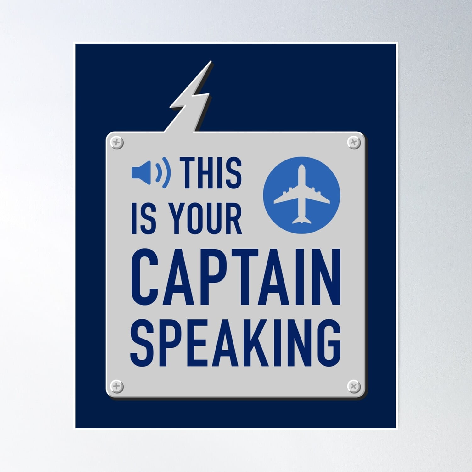 This Is Your Captain Speaking - Jet Airplane Pilot Poster Wall Art ...