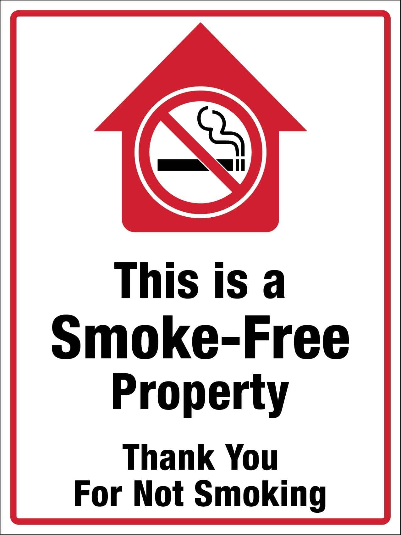 This Is a Smoke Free Property Thank You Metal Sign Caution Danger ...