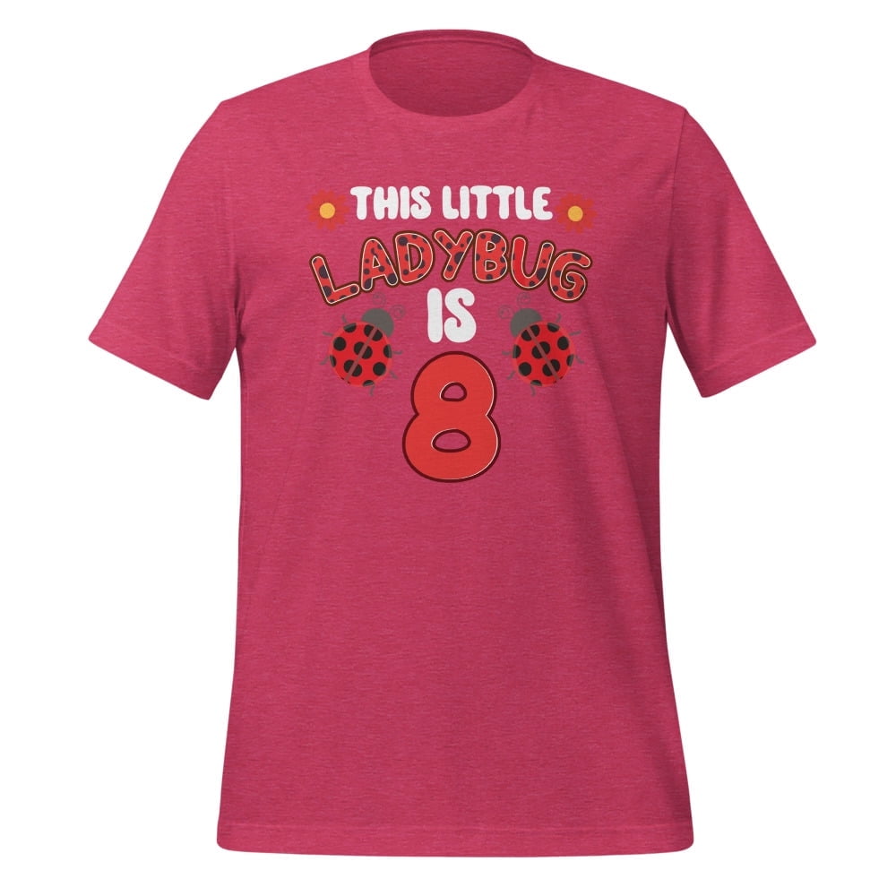 This Little Lady Is 8 Ladybug Birthday Ladybeetle Party T-Shirt ...