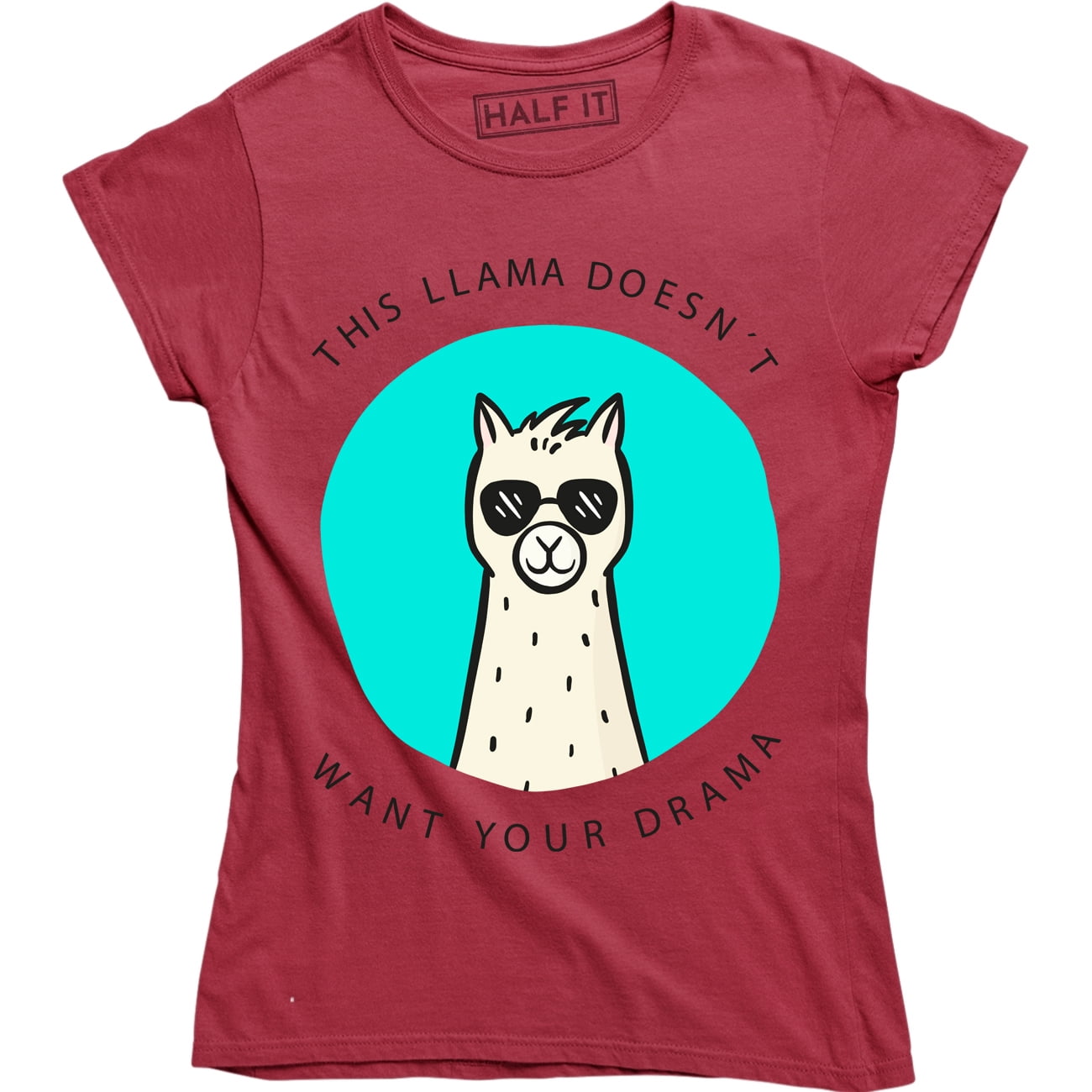 This Llama Doesn't Want Your Drama Cute Animals Snark Women's T-Shirt ...