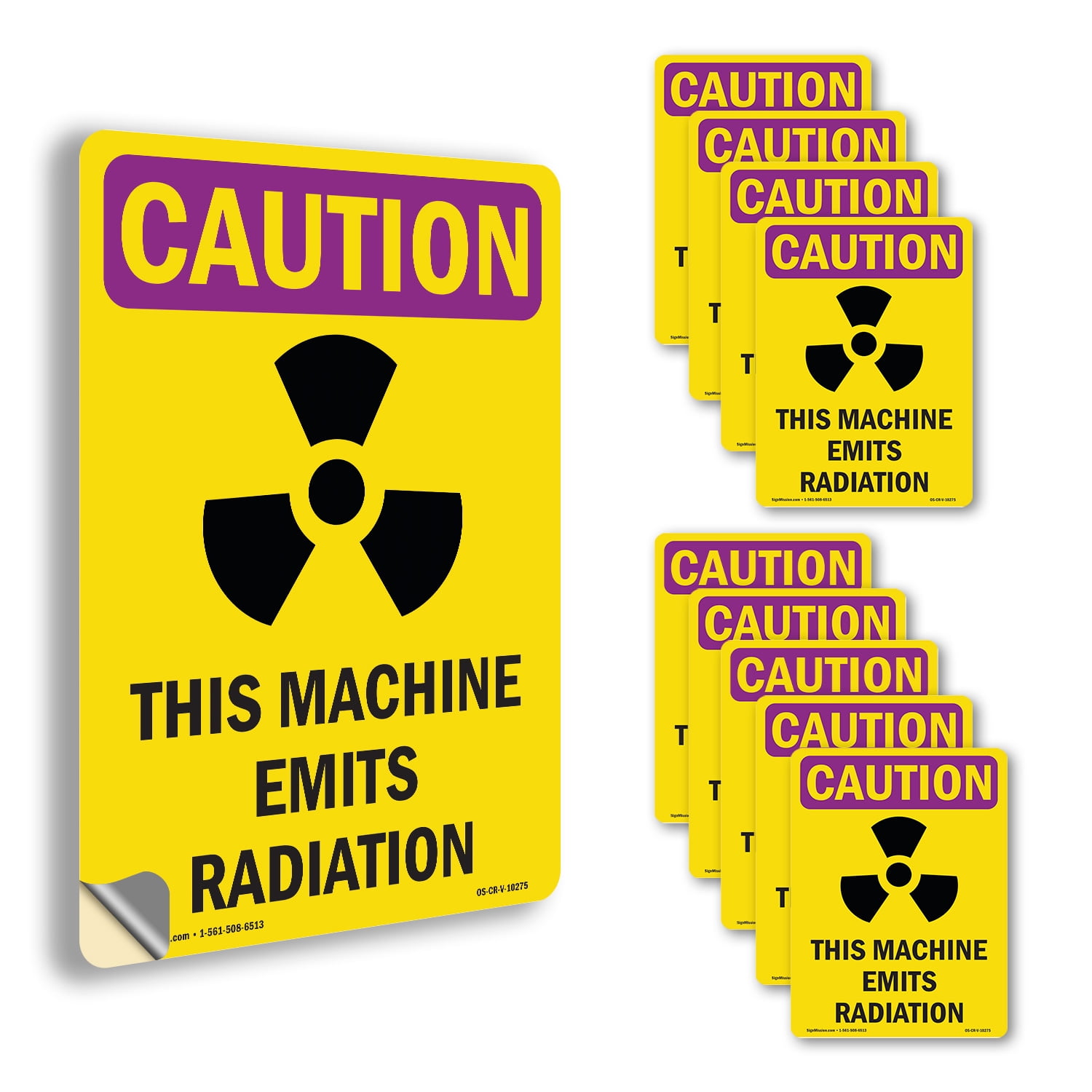 This Machine Emits Radiation With Symbol OSHA Caution Radiation Vinyl ...