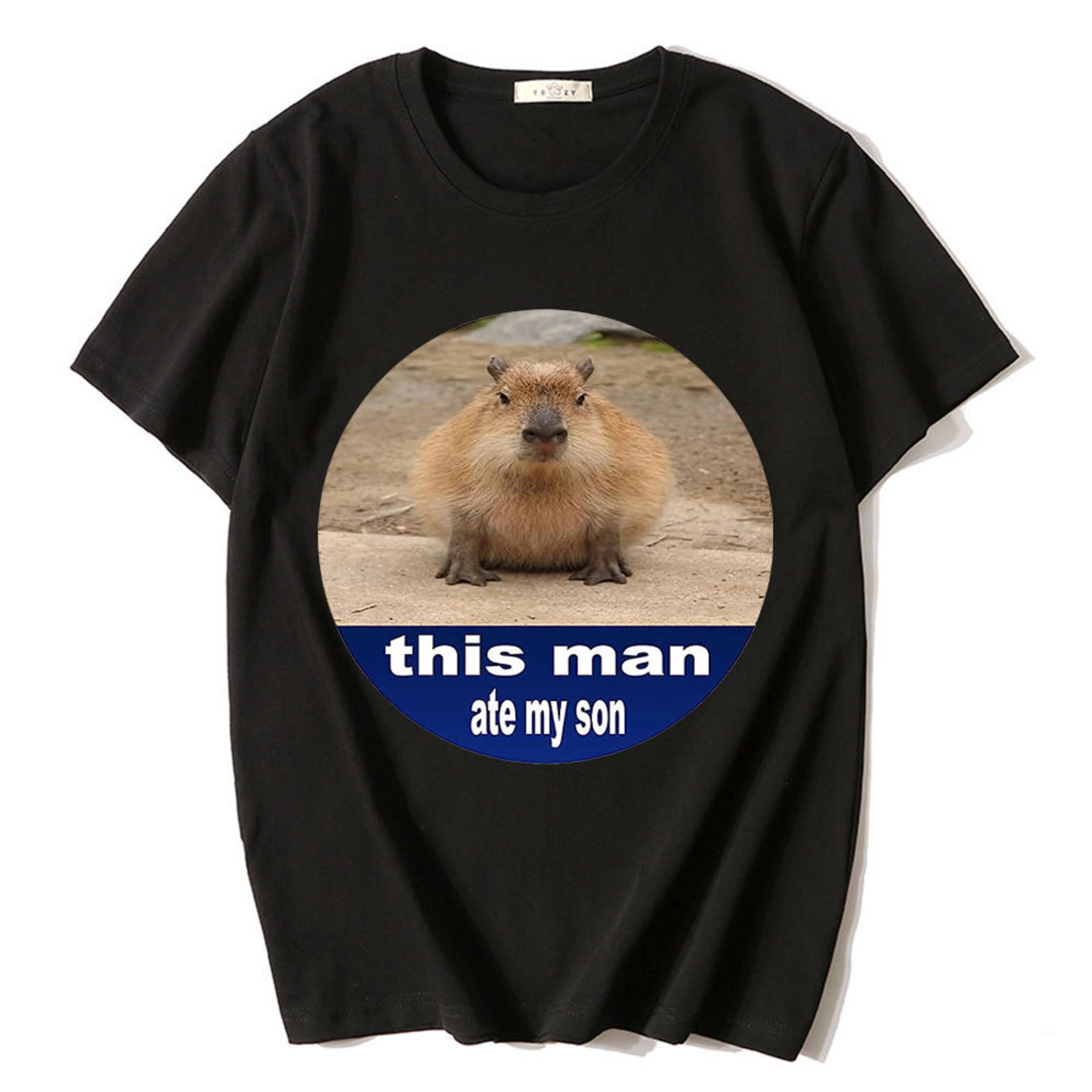This Man Ate My Son Capybaras Graphics Print T shirt Cartoon Men s ...