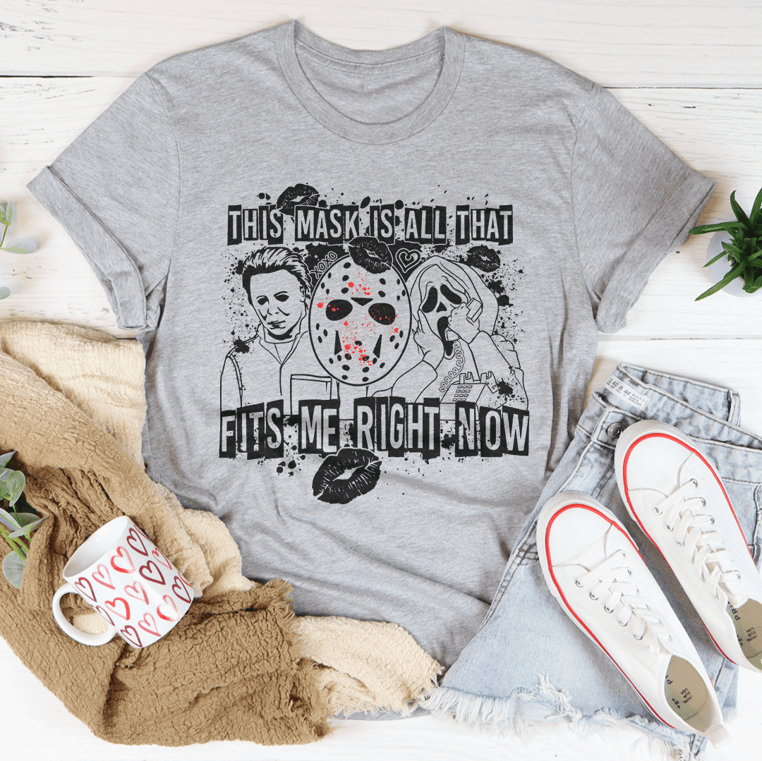 This Mask Is All That Fits Me Right Now Halloween Tee Athletic Heather ...
