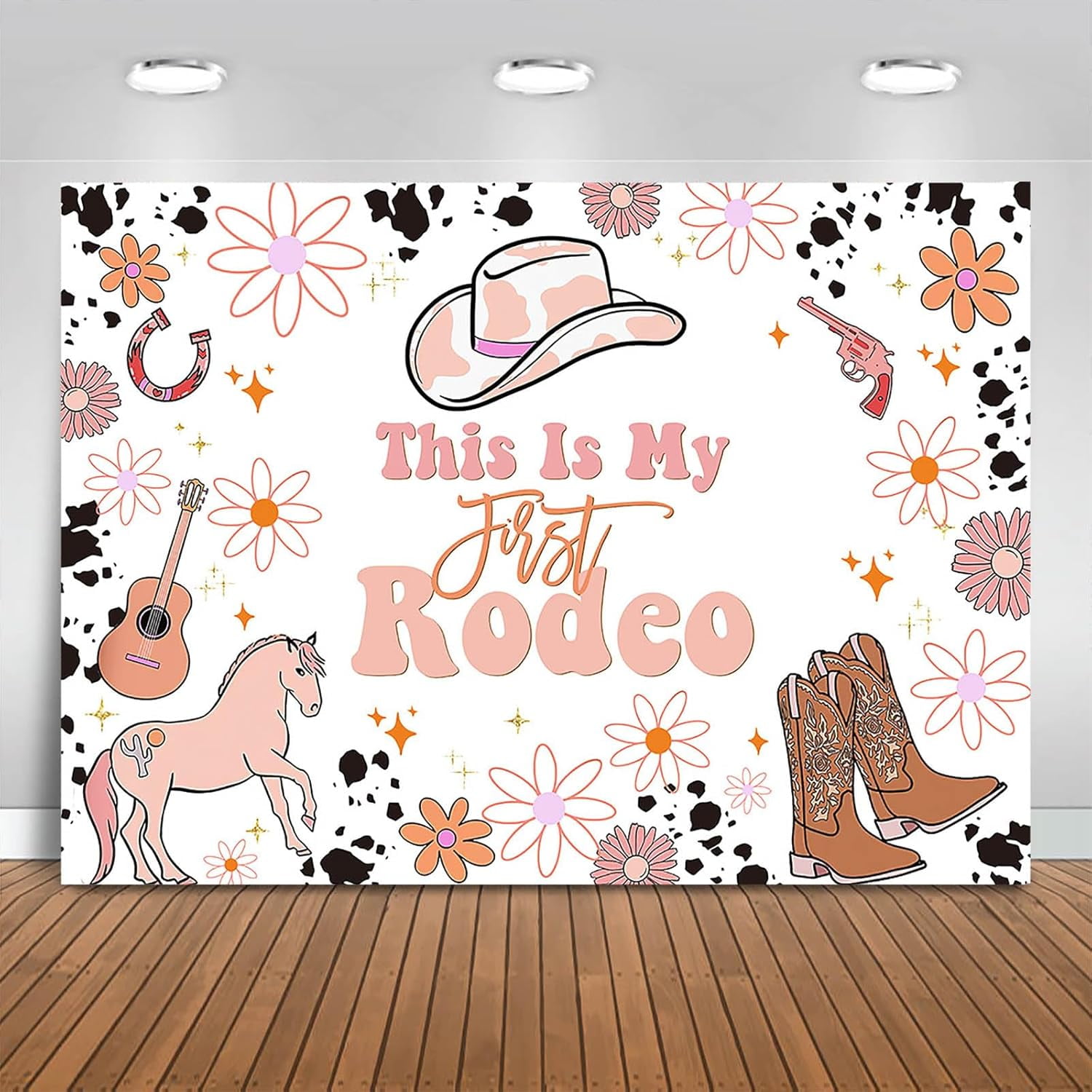 This is My First Rodeo Backdrop Western Cowgirl Daisy Happy First ...