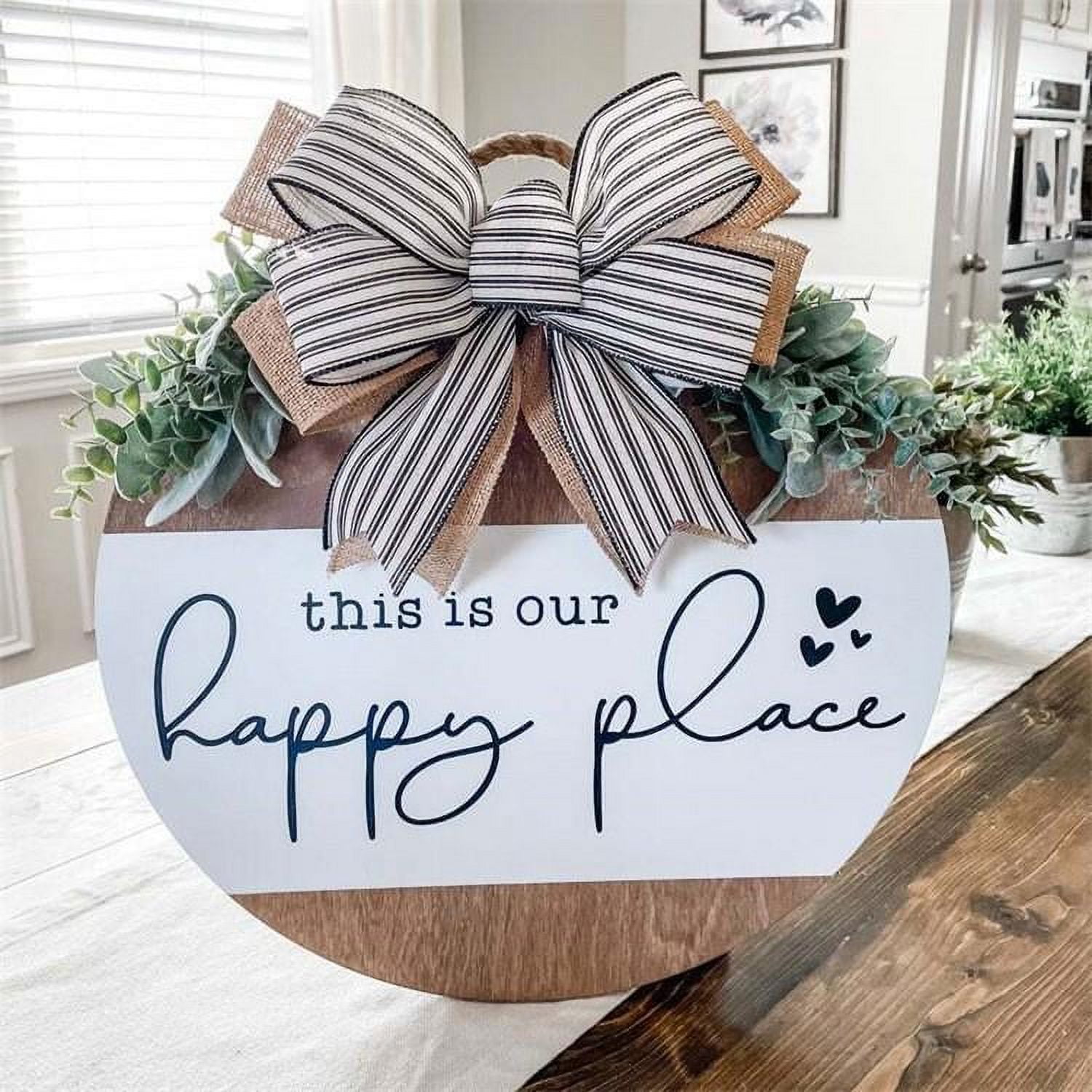 My Happy Place Rustic Sign, Lake Cabin Welcome Art, Porch & Door ...