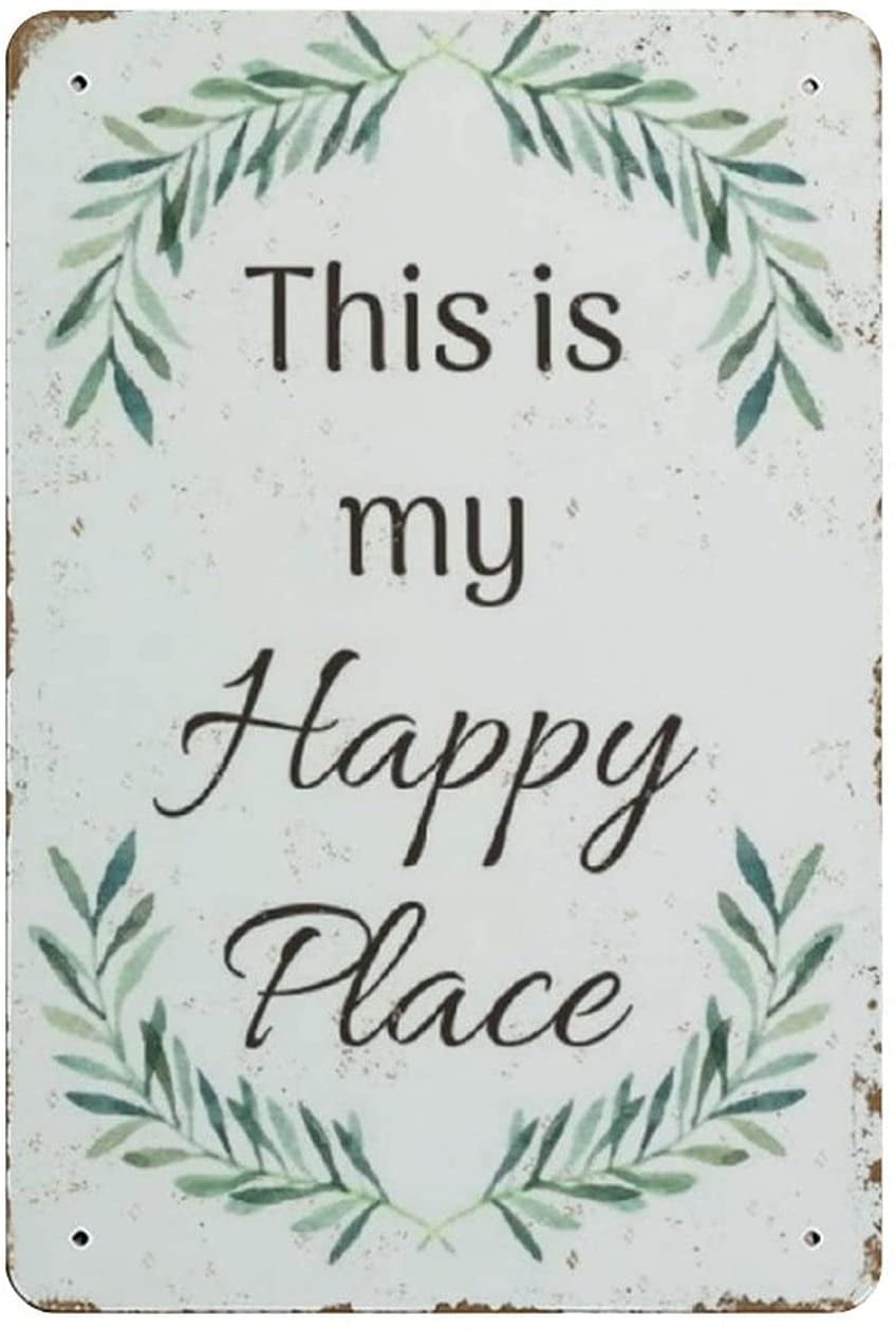 This My Happy Place Tin Sign Metal Plaque Art Hanging Iron Painting ...