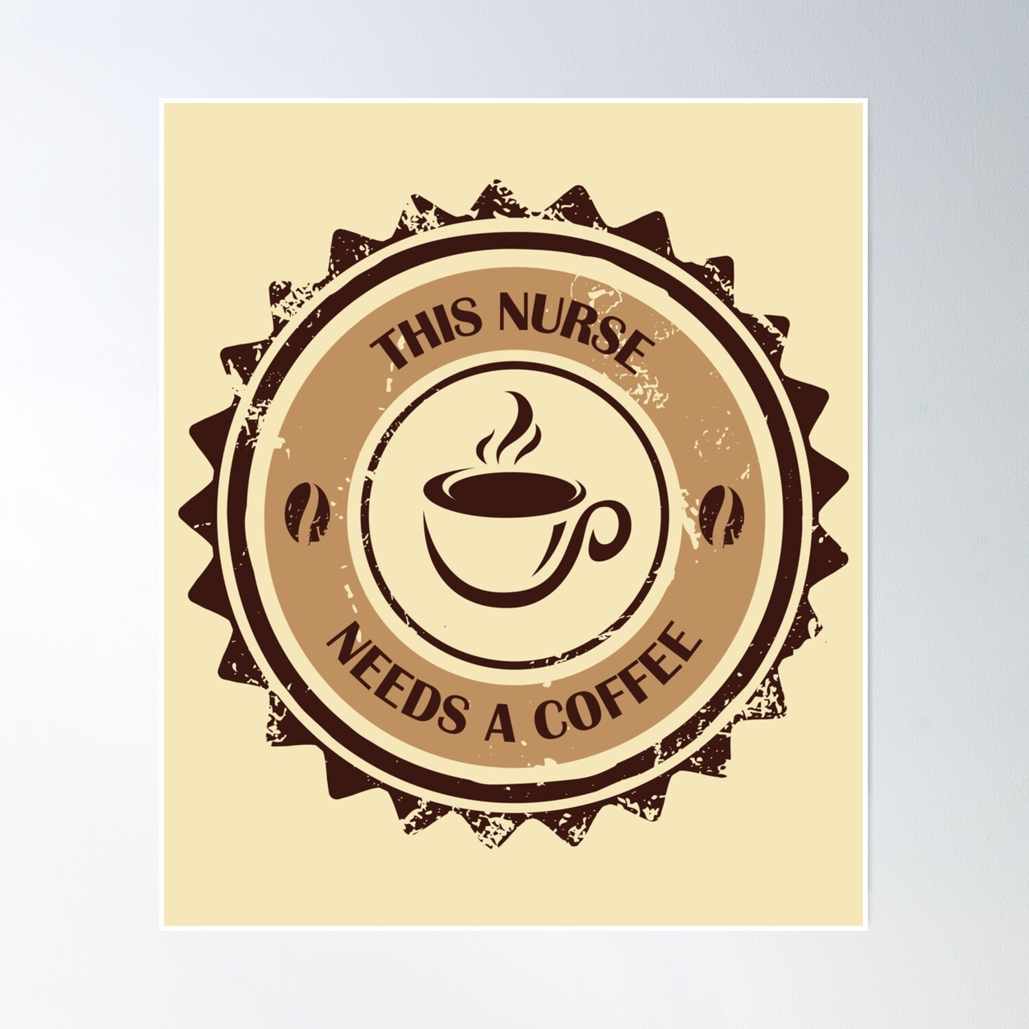 This Nurse Needs A Coffee, Nurse Drinking Coffee, Nurse Poster Wall Art ...