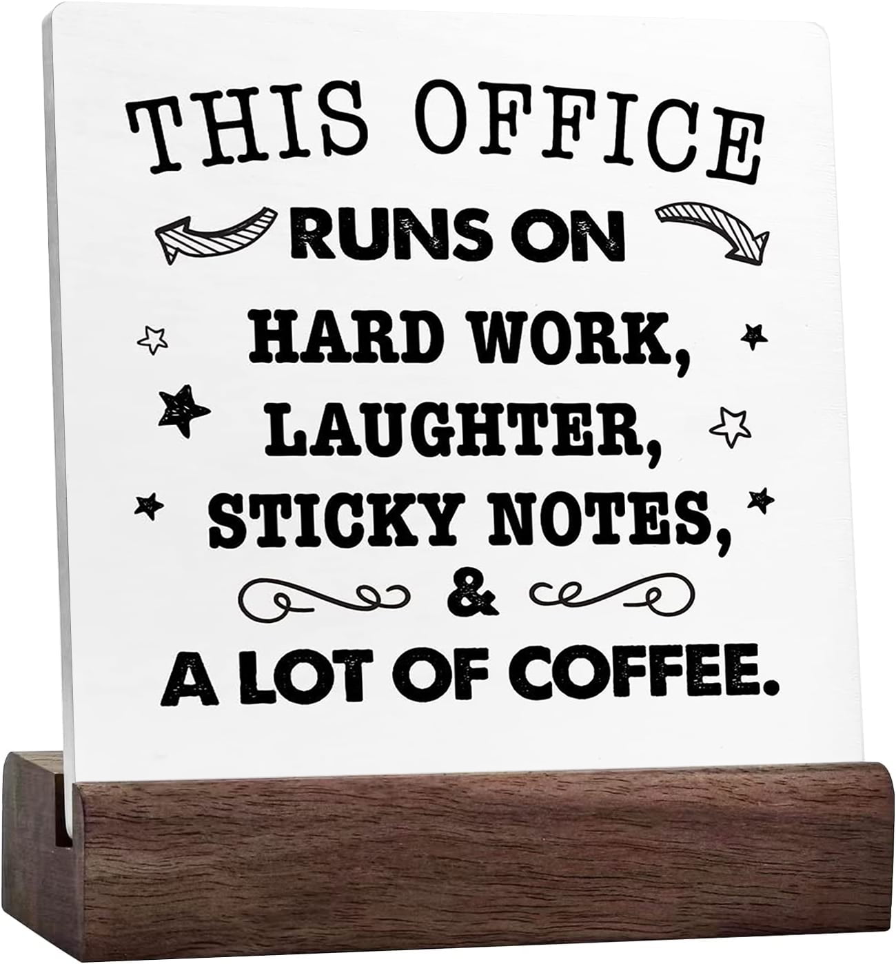 This Office Is Runs On Hard Work Sign Desk Decor,Inspirational ...