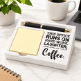 This Office Runs on Hard Work White Wood Sticky Note and Pen Desk ...