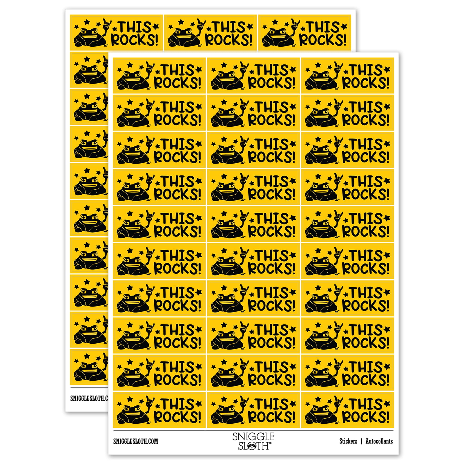 This Rocks Teacher Student School Sticker Set - Yellow - Gloss Finish ...
