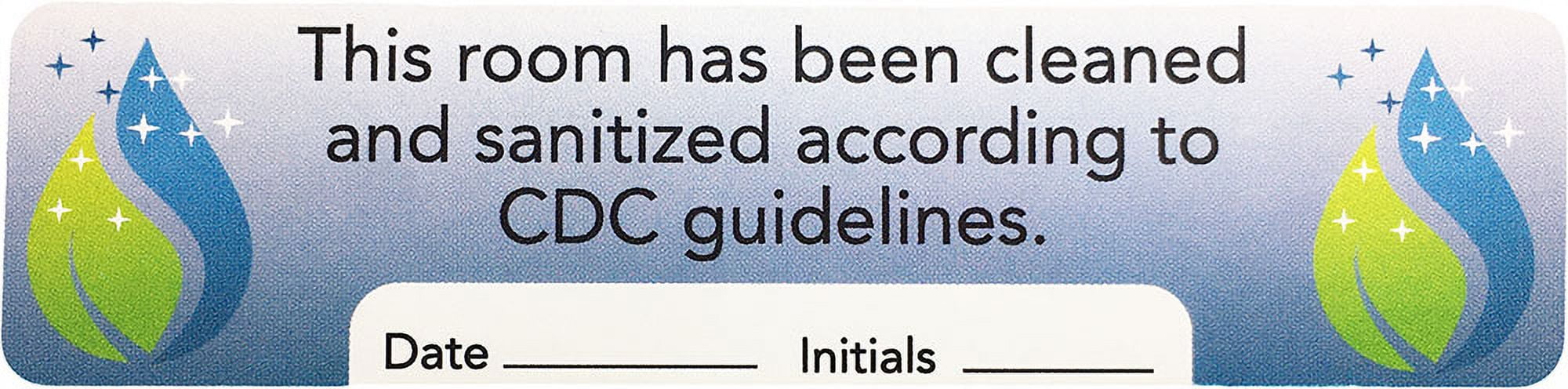 This Room Has Been Cleaned & Sanitized Removable labels | 1 x 4" Inch ...