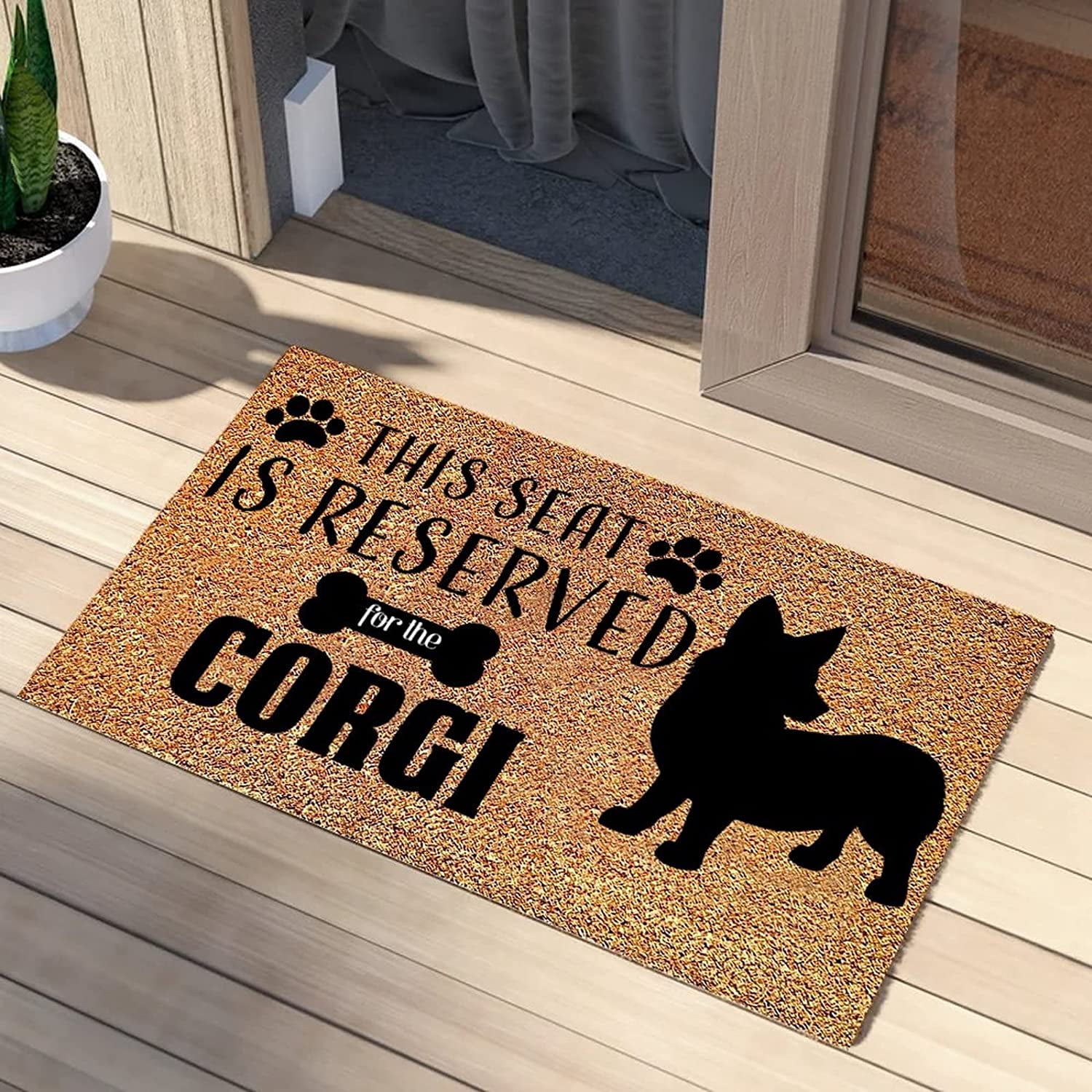 This Seat is Reserved for The Dog Coconut Coir Welcome Mat Dog Mom ...
