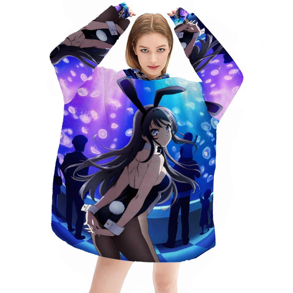 This Seishun Buta Yarou wa Bunny Girl Senpai flannel robe is soft, warm ...