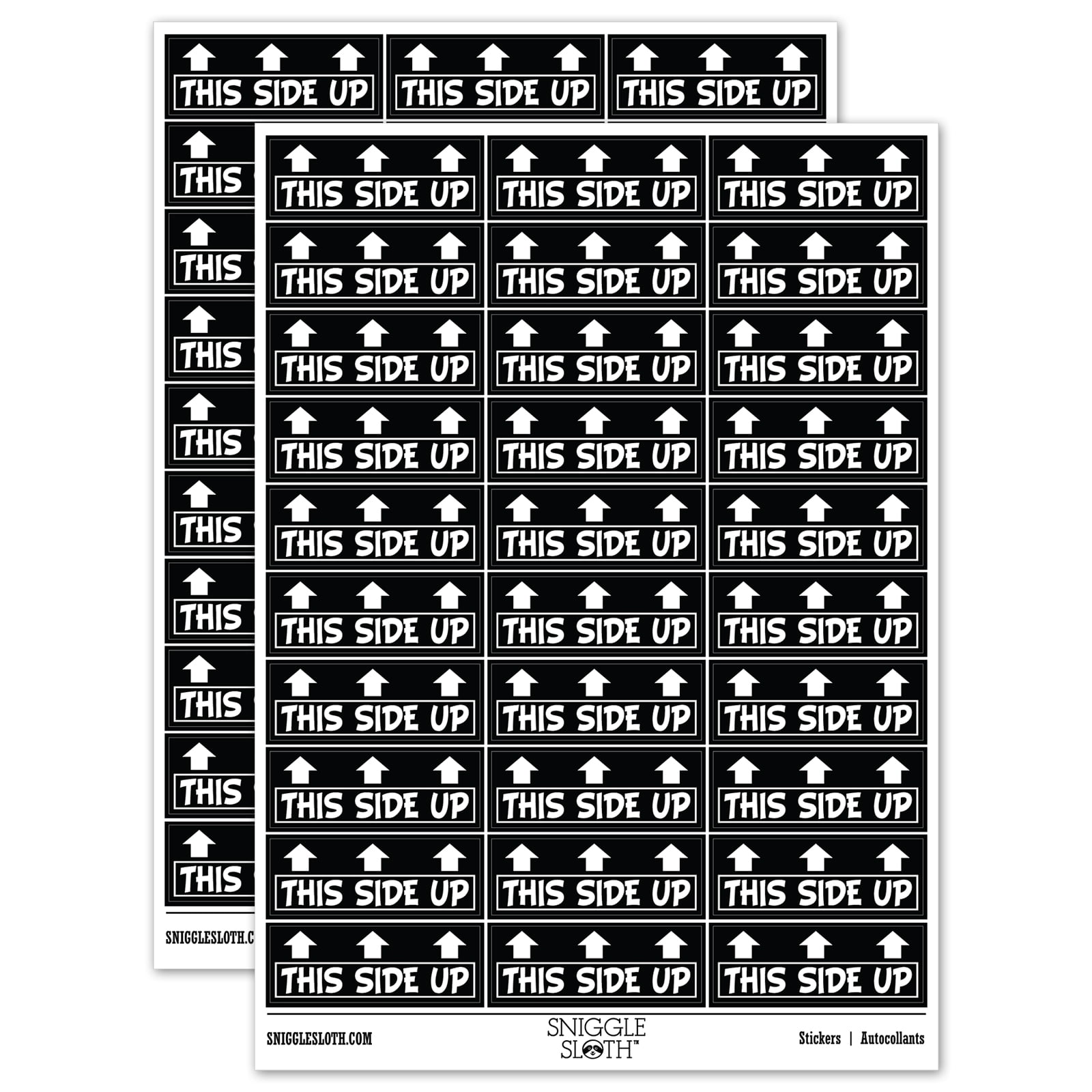 This Side Up Arrows Box Crate Shipment Sticker Set - Black - Gloss ...