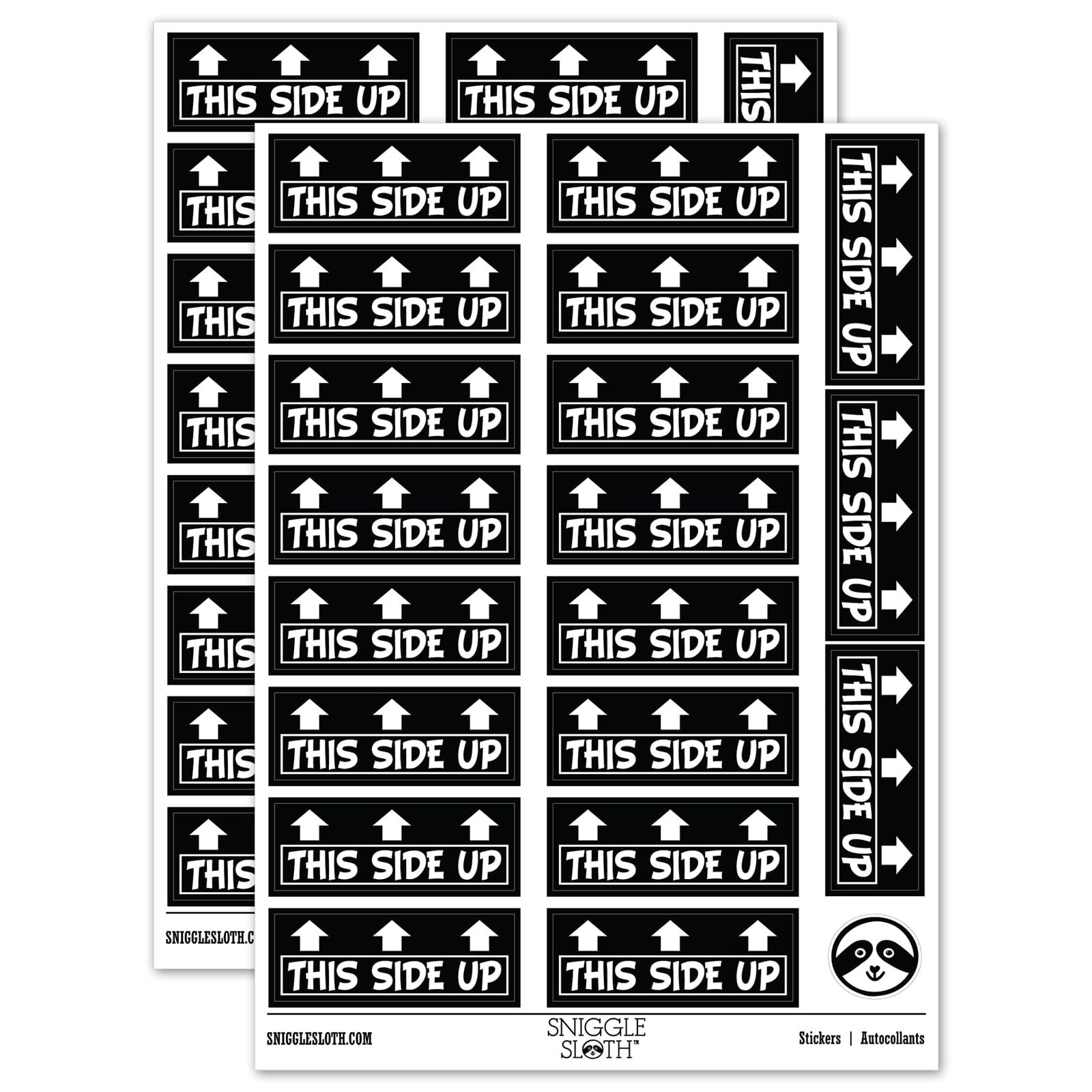 This Side Up Arrows Box Crate Shipment Sticker Set - Black - Matte ...