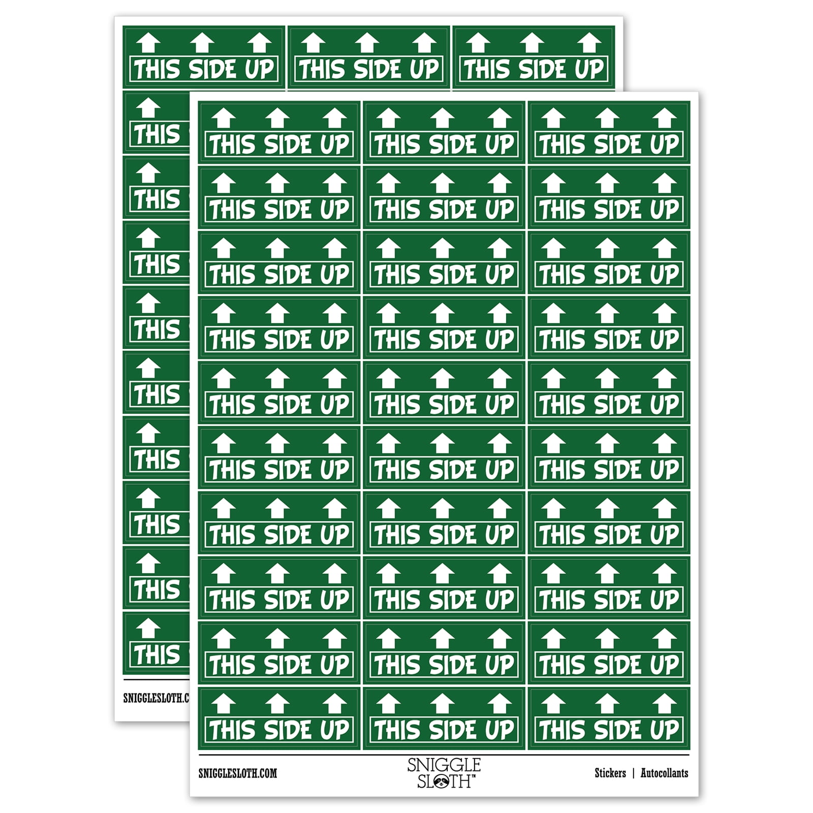 This Side Up Arrows Box Crate Shipment Sticker Set - Dark Green - Matte ...