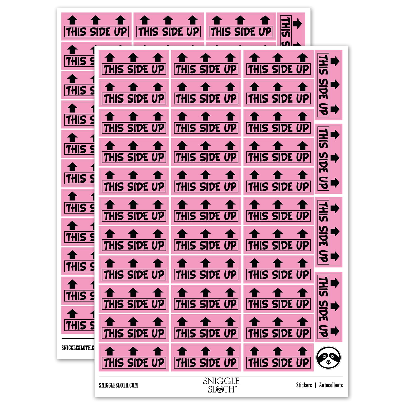 This Side Up Arrows Box Crate Shipment Sticker Set - Light Pink - Matte ...