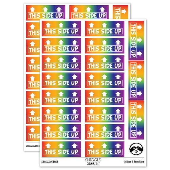 This Side Up Arrows Box Crate Shipment Sticker Set - Rainbow - Matte ...