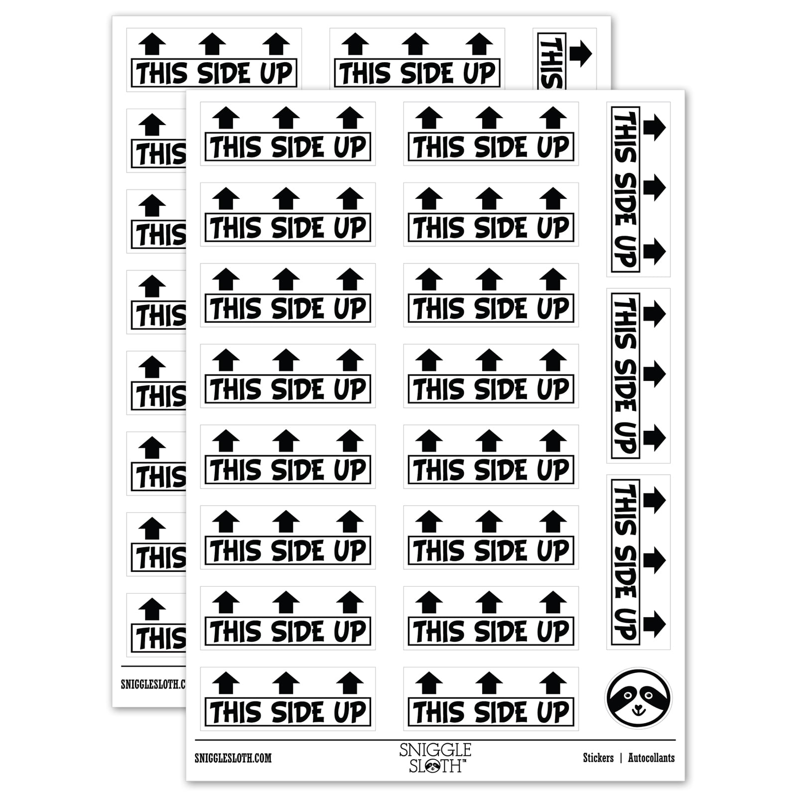This Side Up Arrows Box Crate Shipment Sticker Set - White - Gloss ...