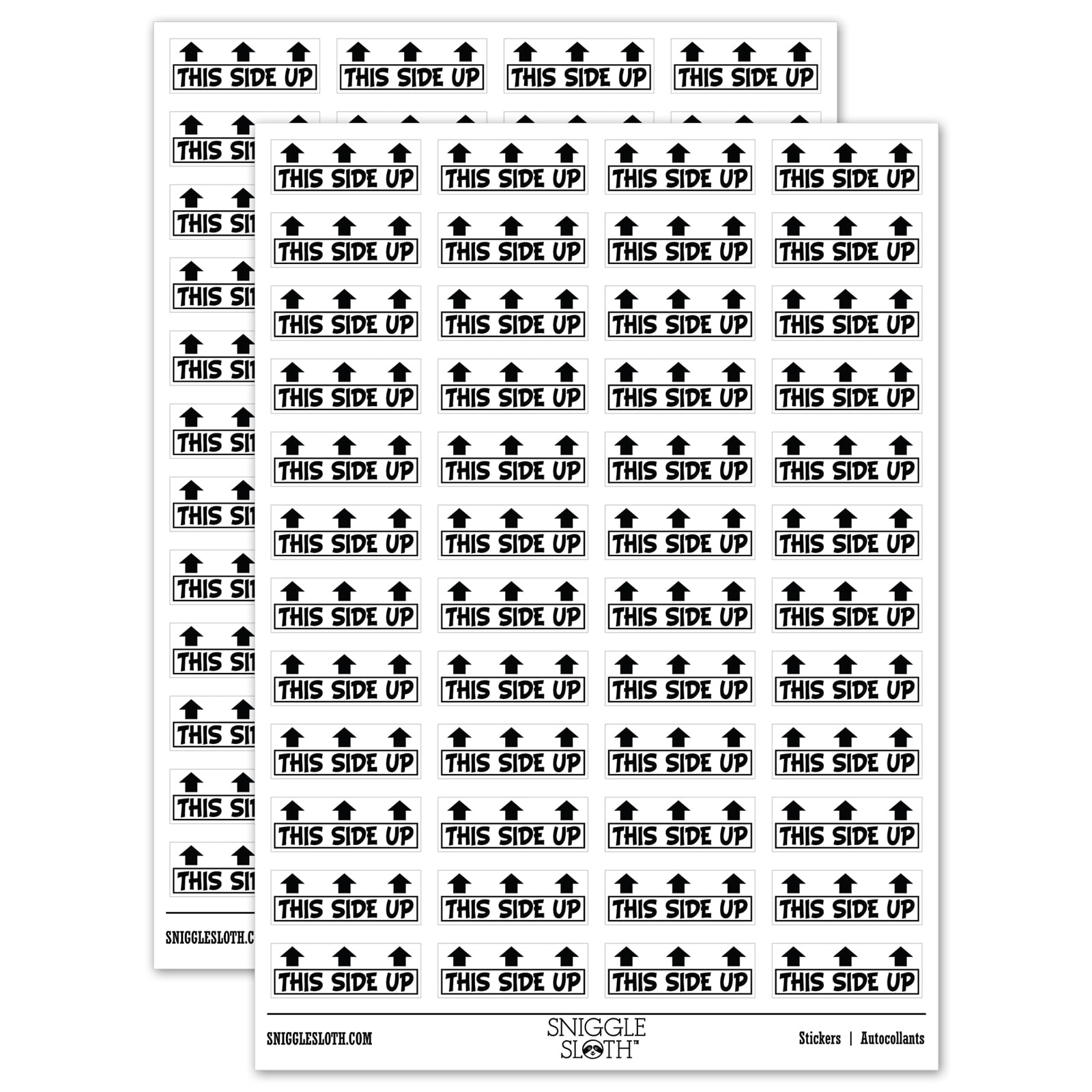 This Side Up Arrows Box Crate Shipment Sticker Set - White - Matte ...