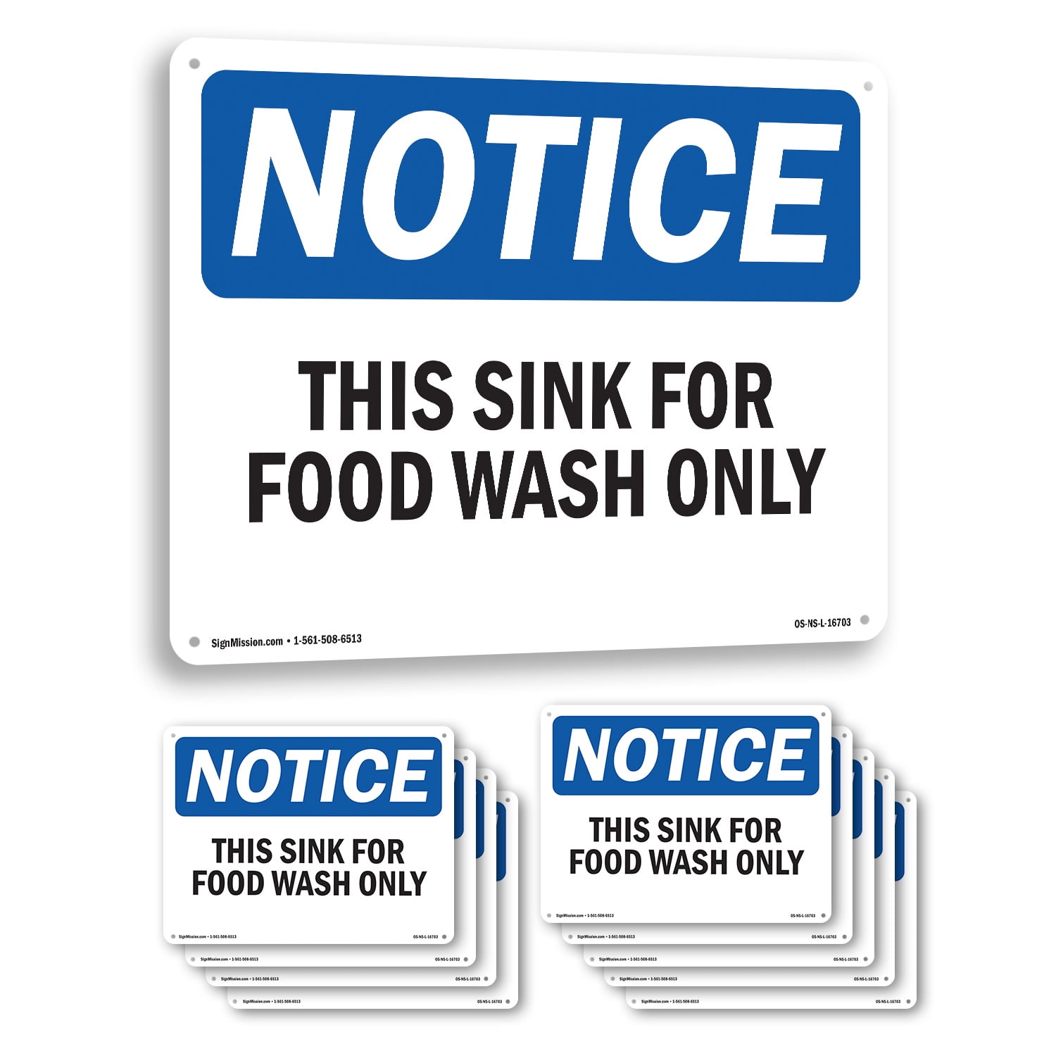 This Sink For Food Wash Only OSHA Notice Rigid Plastic Sign 14 Inch x ...