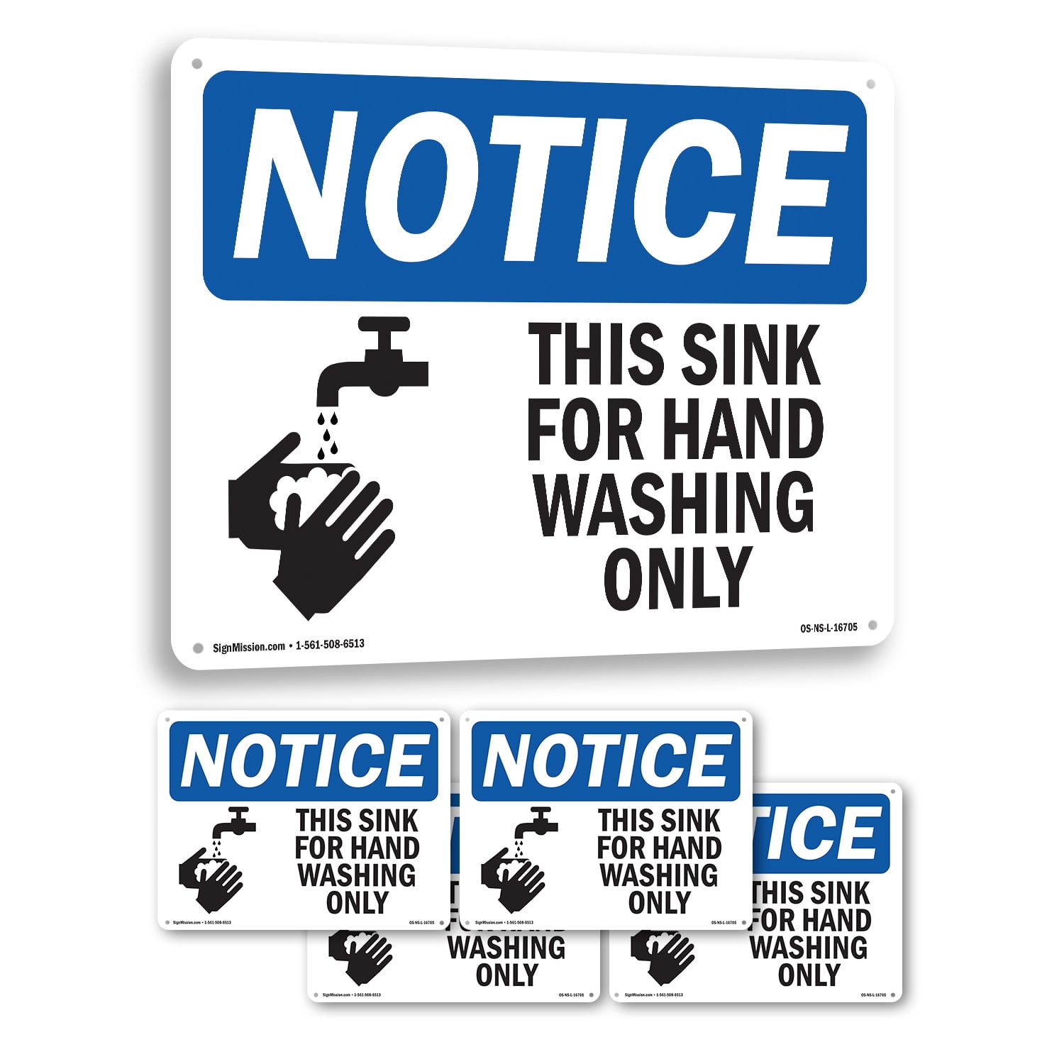 This Sink For Hand Washing Only With Symbol OSHA Notice Aluminum Sign ...