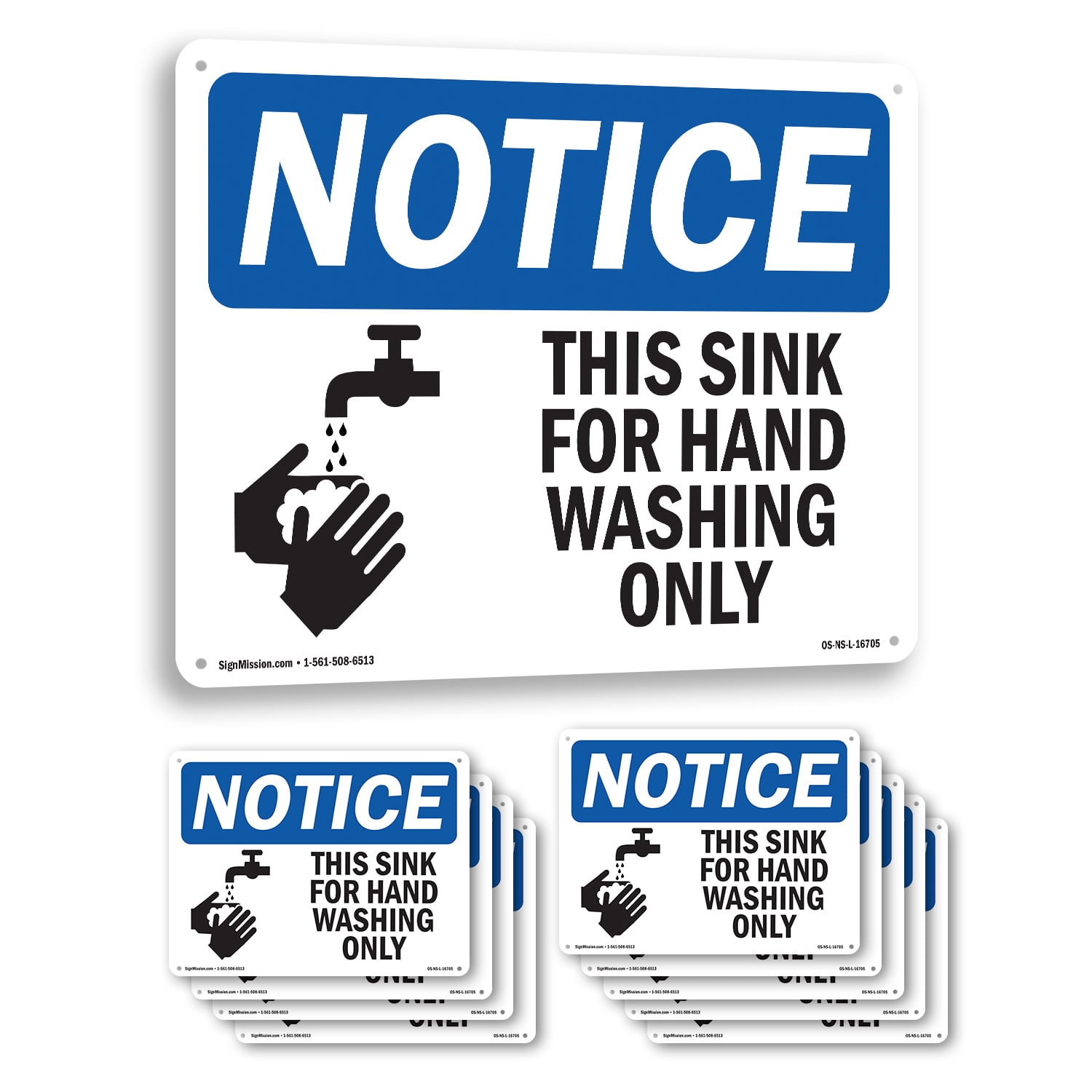 This Sink For Hand Washing Only With Symbol OSHA Notice Aluminum Sign ...