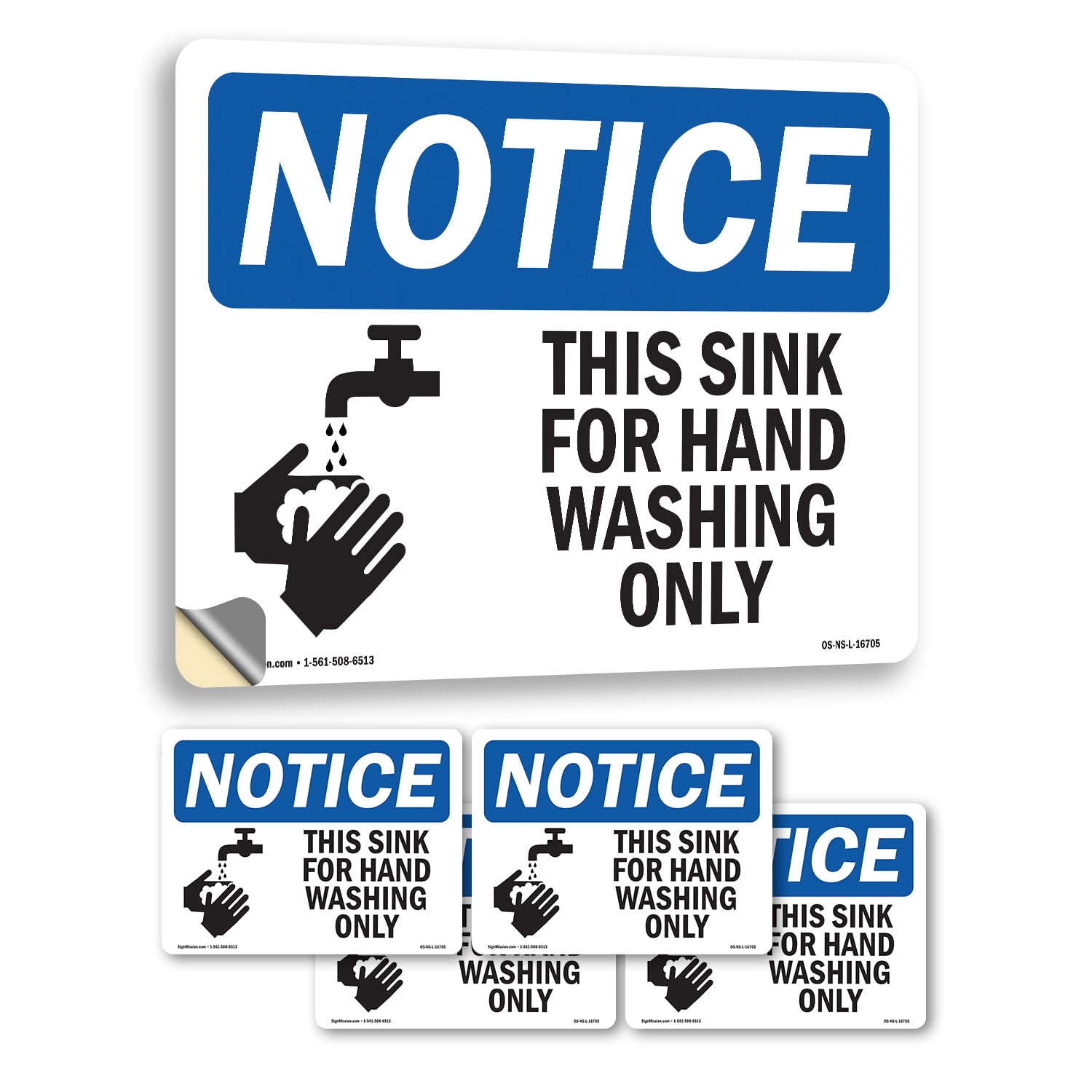 This Sink For Hand Washing Only With Symbol OSHA Notice Vinyl Decal ...