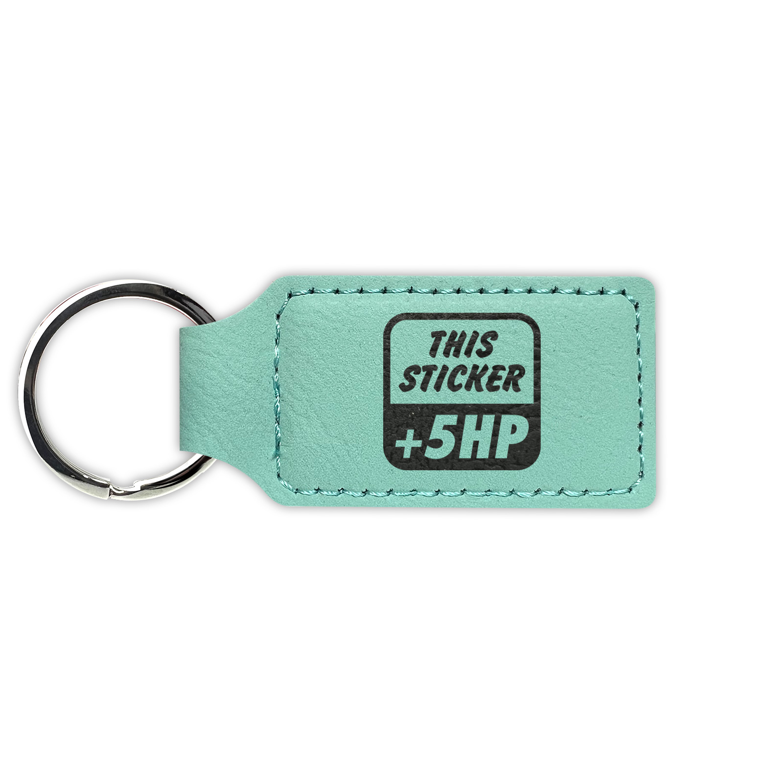 This Sticker +5 HP Keychain Leatherette Rectangle - Laser Engraved ...