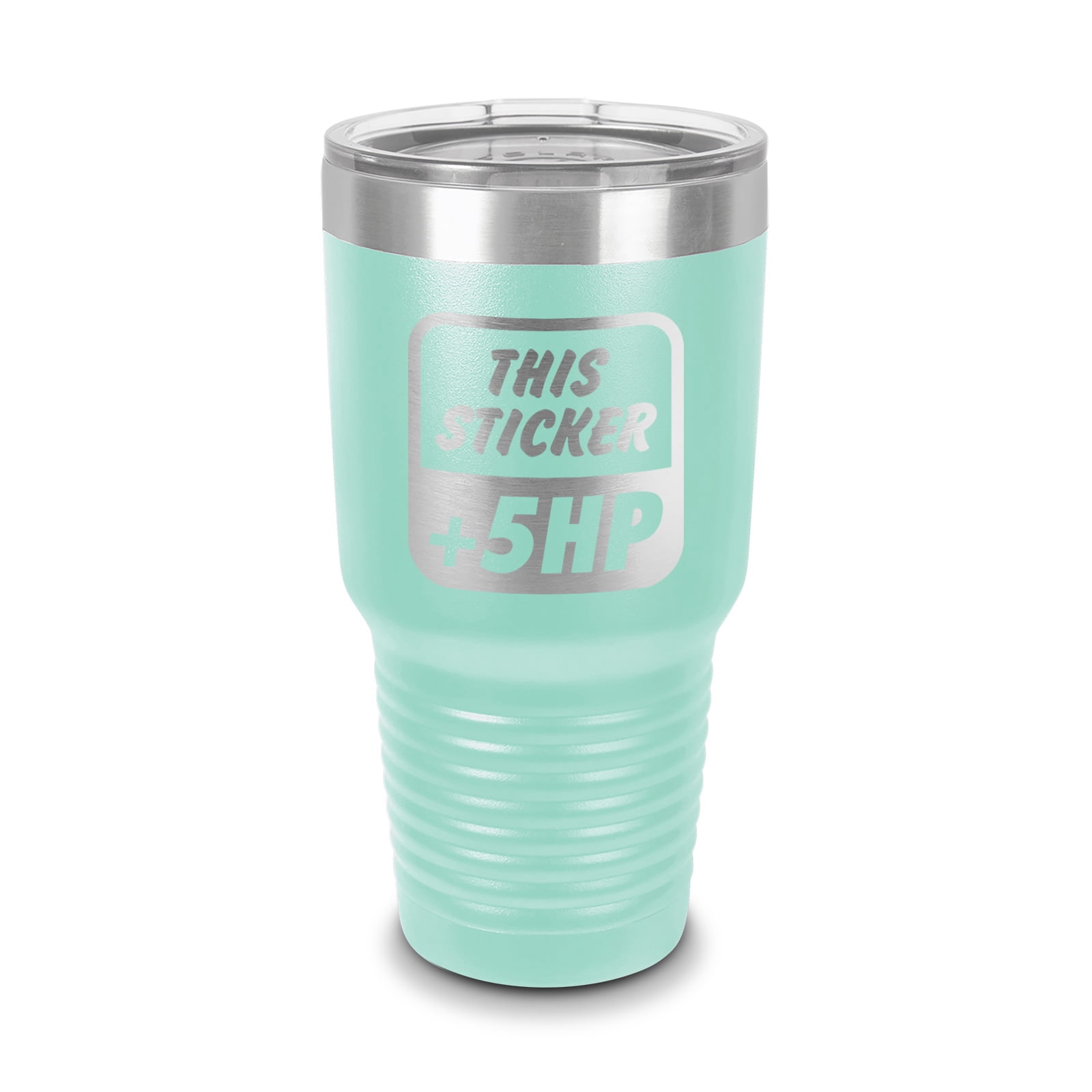 This Sticker +5 HP Tumbler 30 oz - Laser Engraved w/ Clear Lid ...