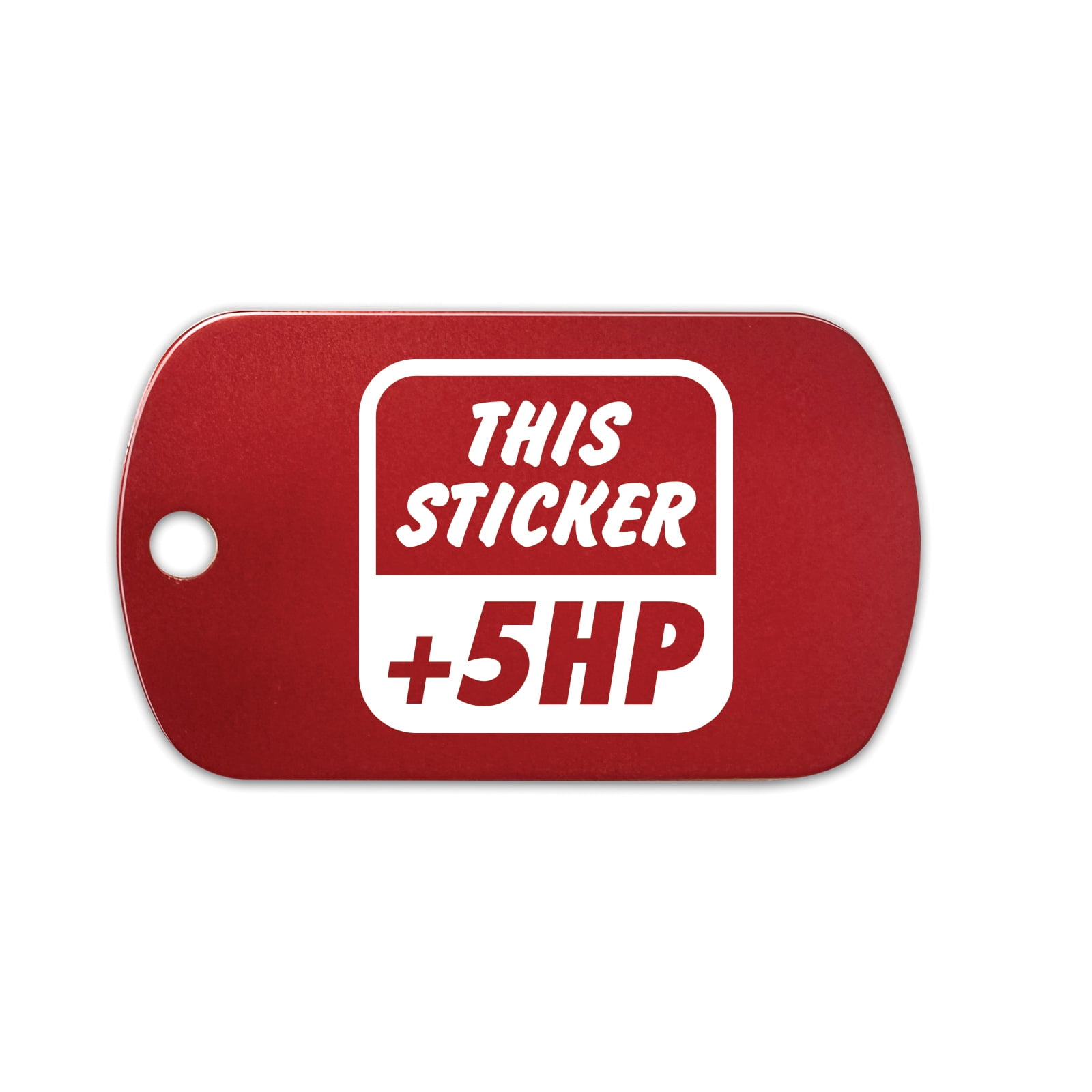 This Sticker +5 Hp GI Dog Tag Aluminum Keychain horsepower jdm - Red ...